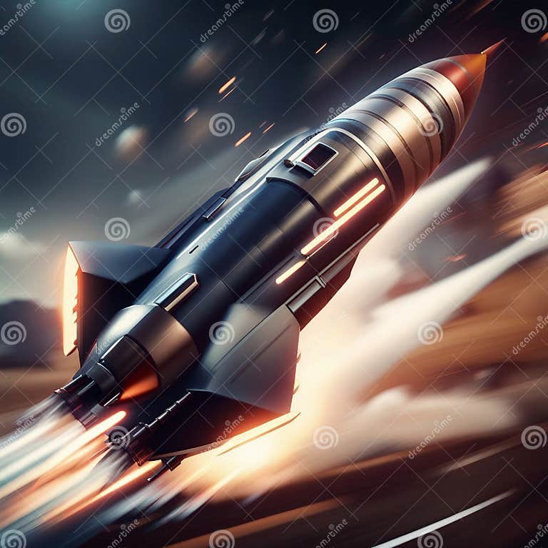 Rocket Background Flying at High Speed Stock Illustration ...