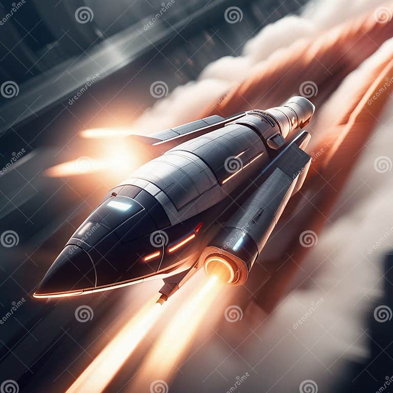 Rocket Background Flying at High Speed Stock Illustration ...