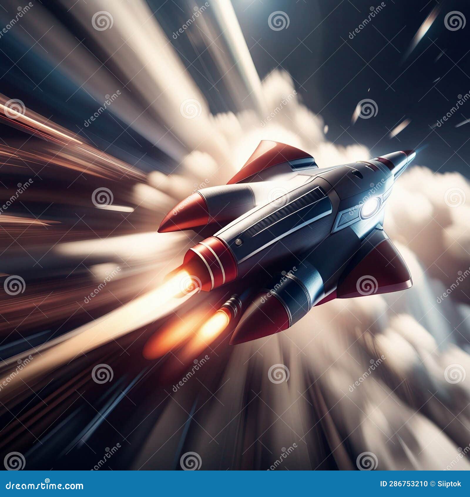 Rocket Background Flying at High Speed Stock Illustration ...