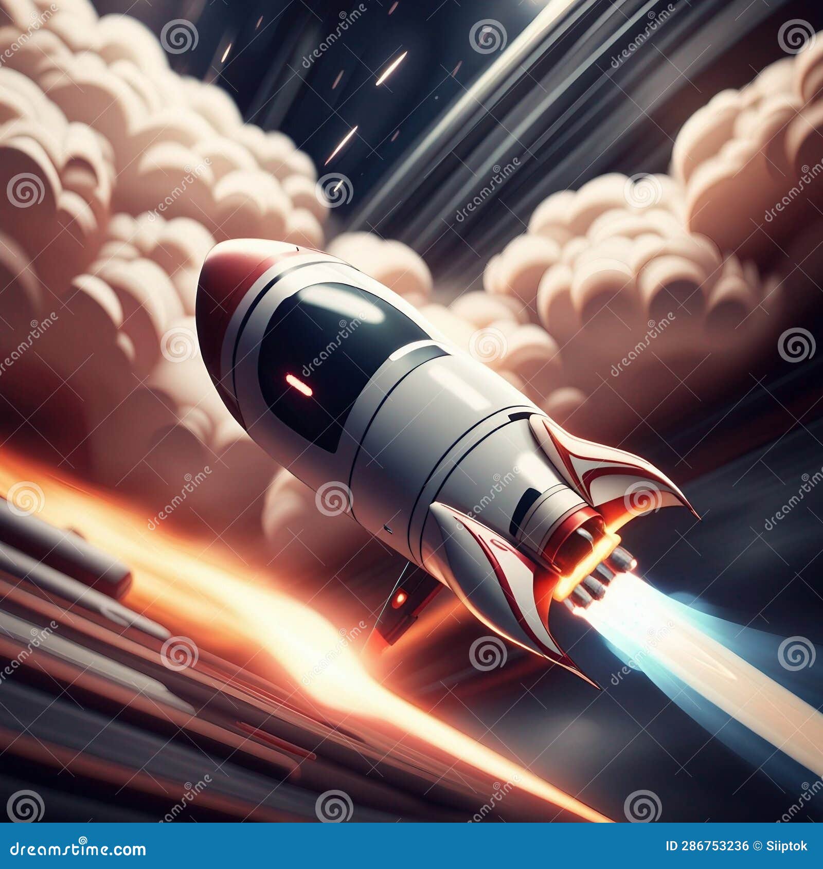 Rocket Background Flying at High Speed Stock Illustration ...