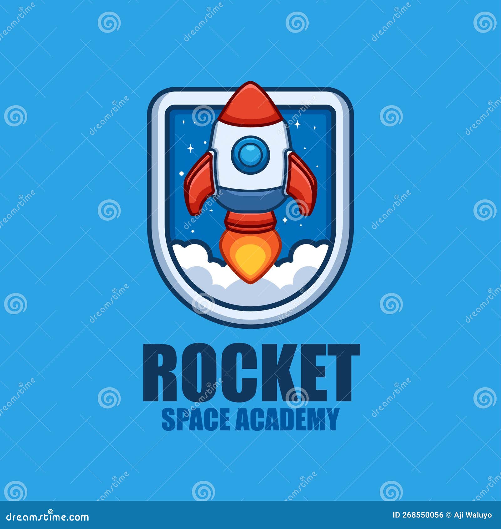 Rocket Badge Logo stock illustration. Illustration of logo - 268550056