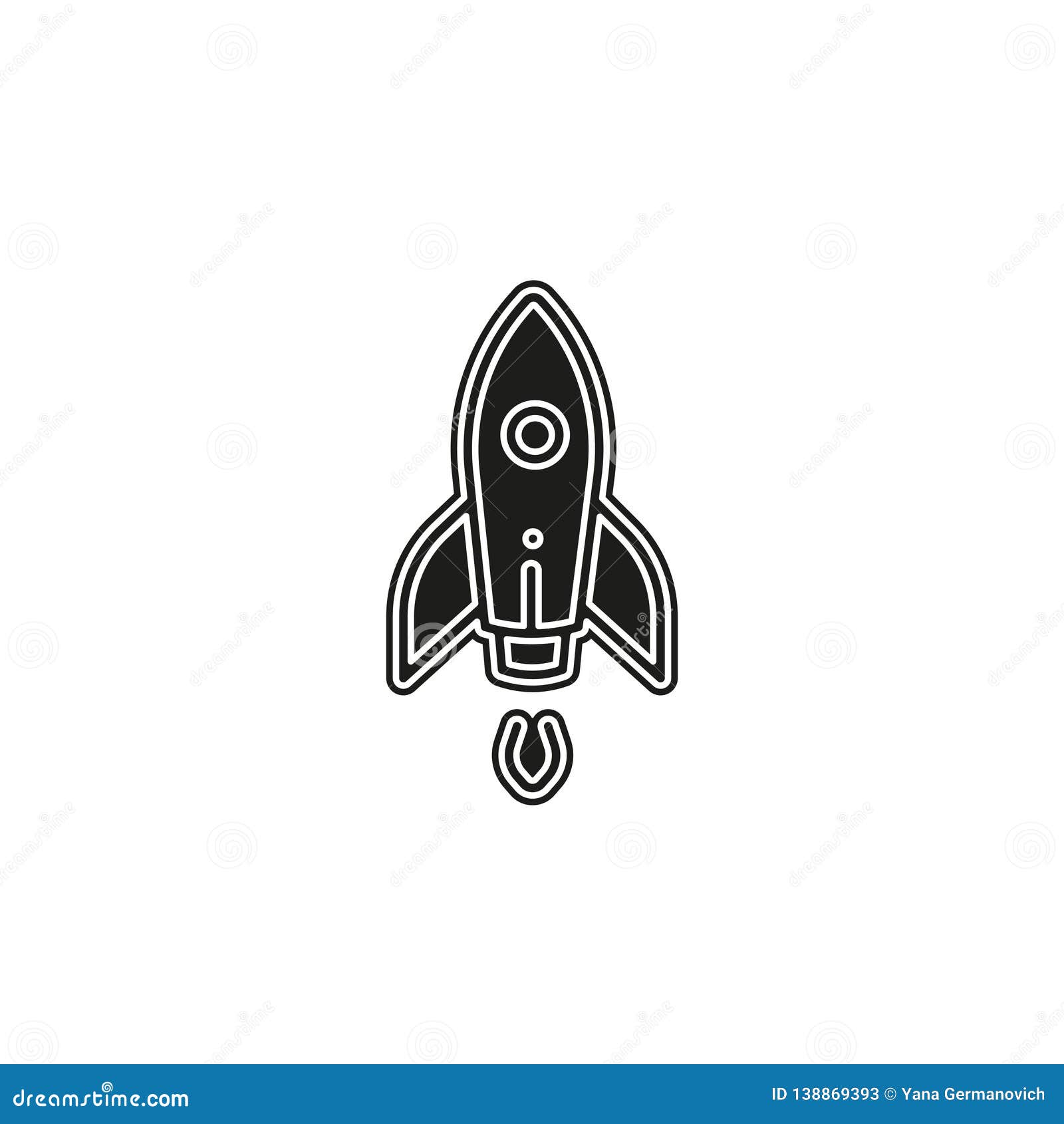 Rocket Base Icon. Spacecraft - Vector Rocket Stock Illustration ...