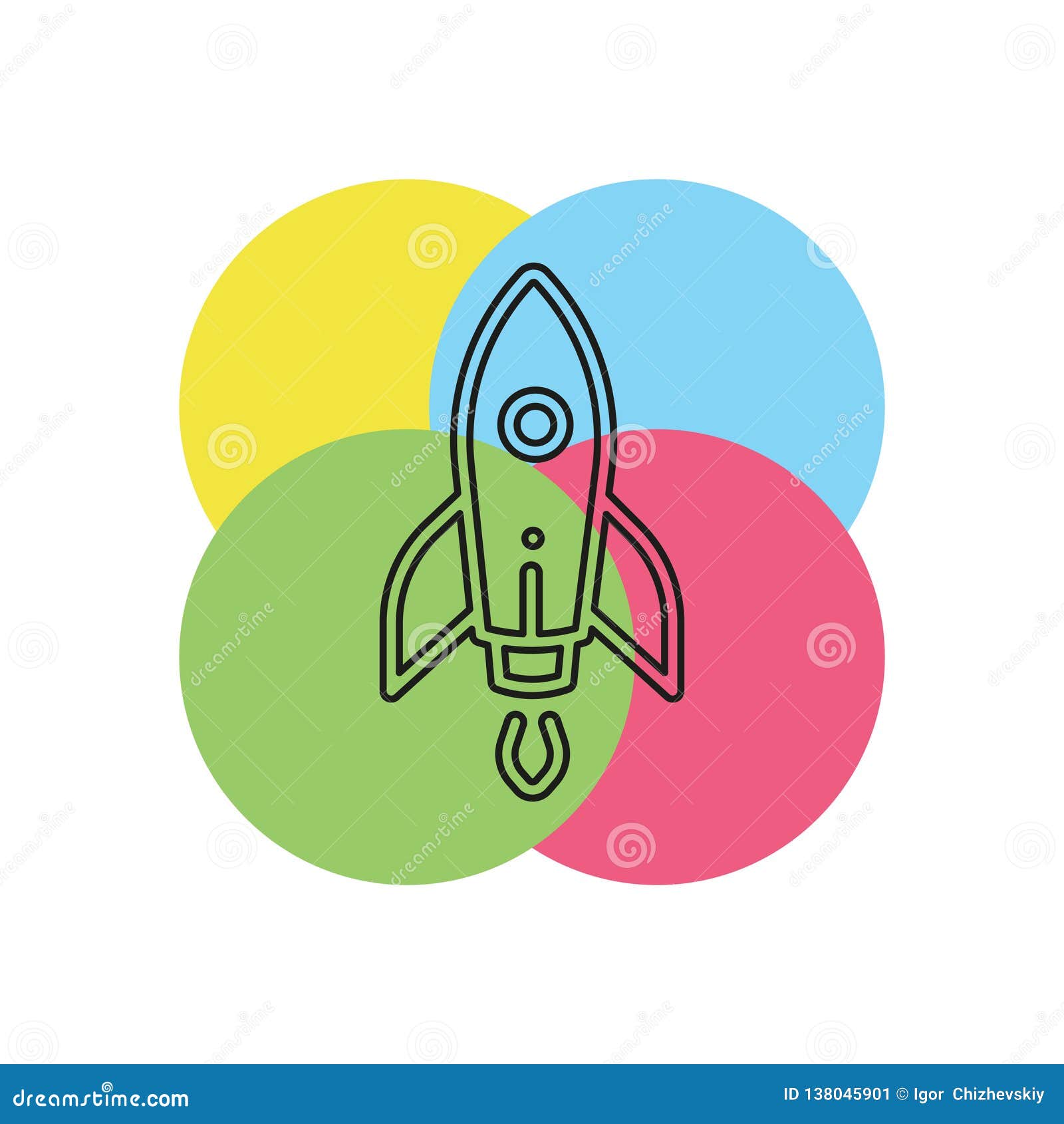 Rocket Base Icon. Spacecraft - Vector Rocket Stock Illustration ...