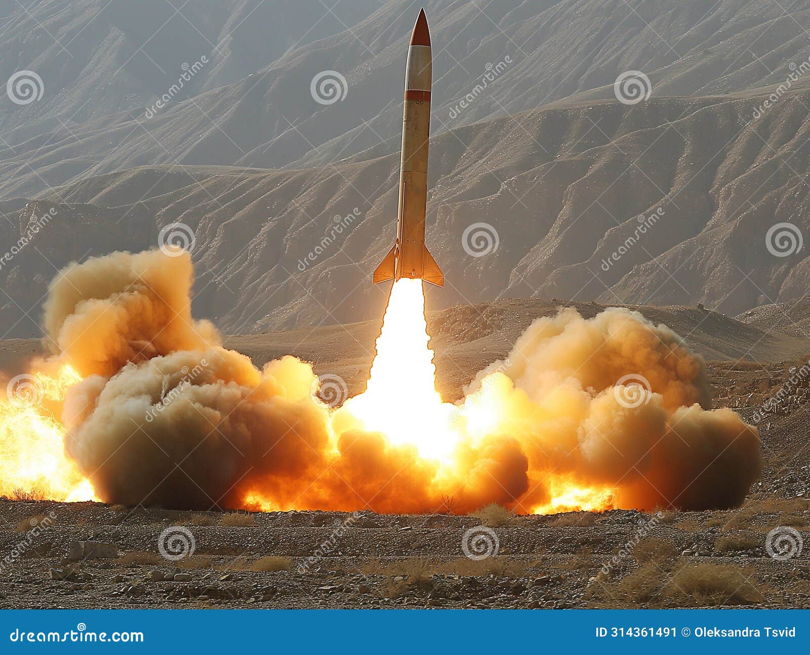 Rocket is Being Launched into Space, Supersonic Missiles Fired from the ...