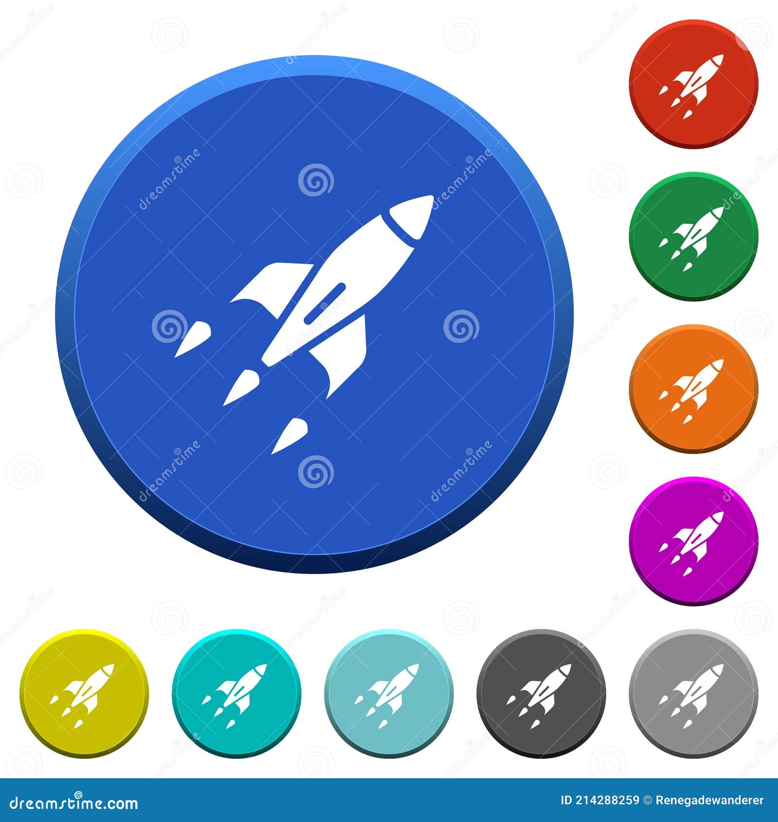 Rocket beveled buttons stock vector. Illustration of business - 214288259