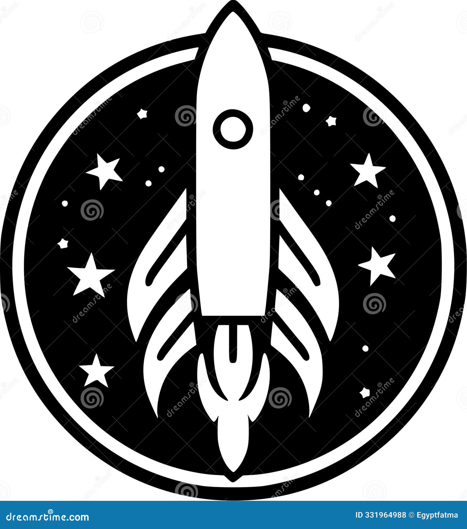 Rocket - Black and White Isolated Icon - Vector Illustration Stock ...