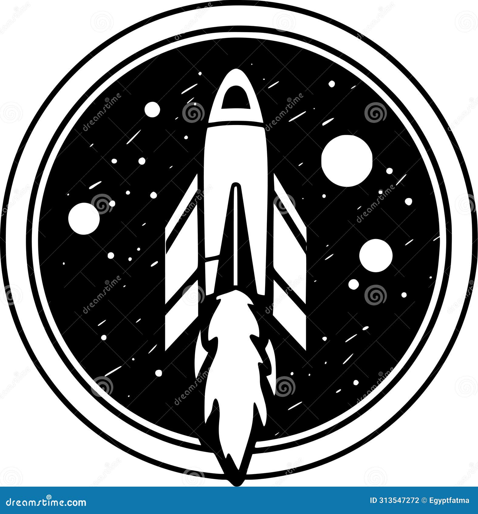 Rocket - Black and White Isolated Icon - Vector Illustration Stock ...