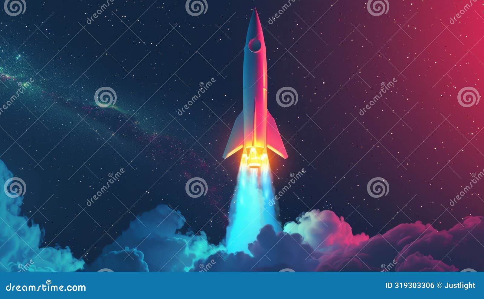 A Rocket Blasts Off into the Night Sky Its Trajectory Expertly ...