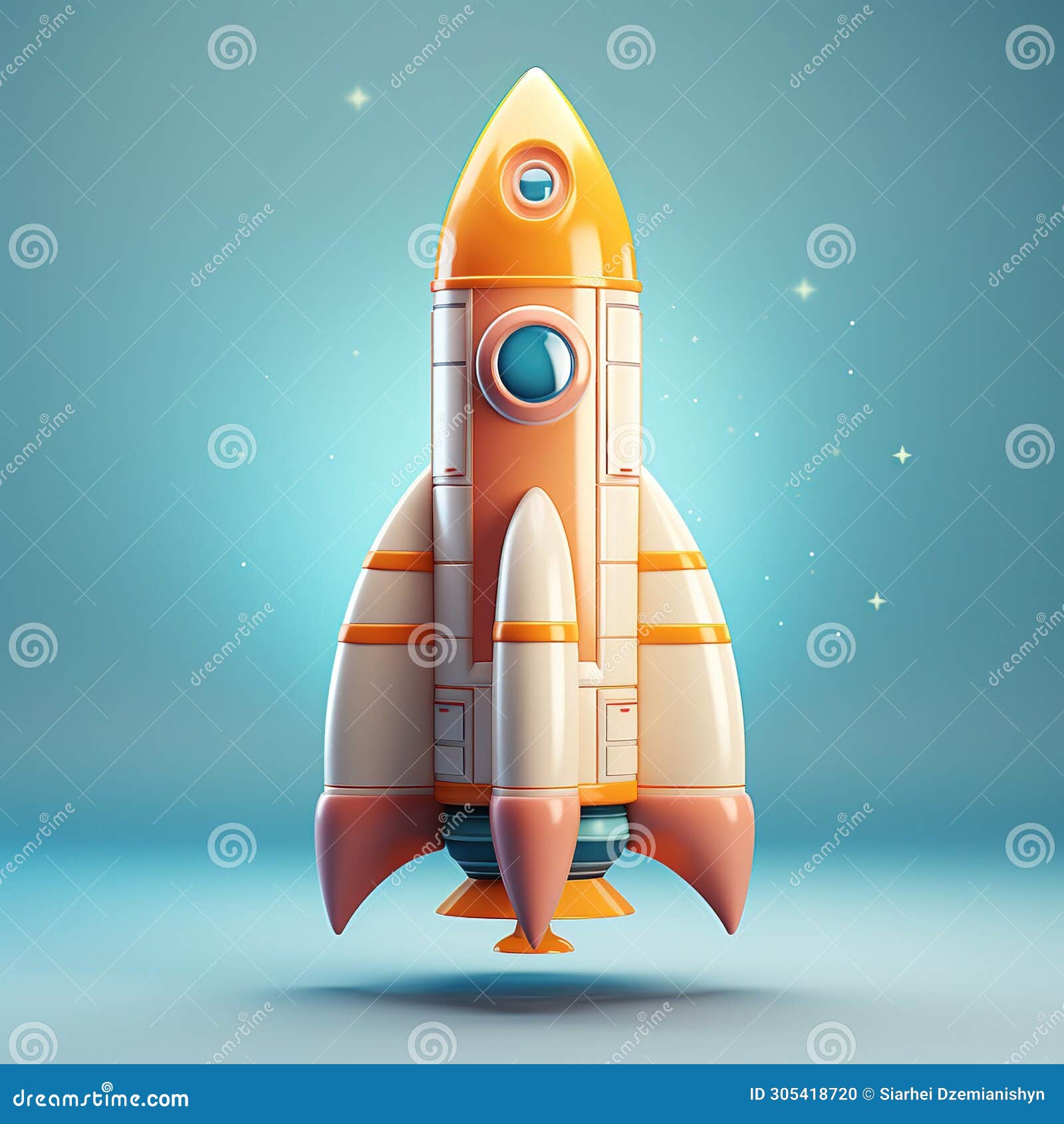 Rocket on a Blue Background, Background Picture Stock Illustration ...