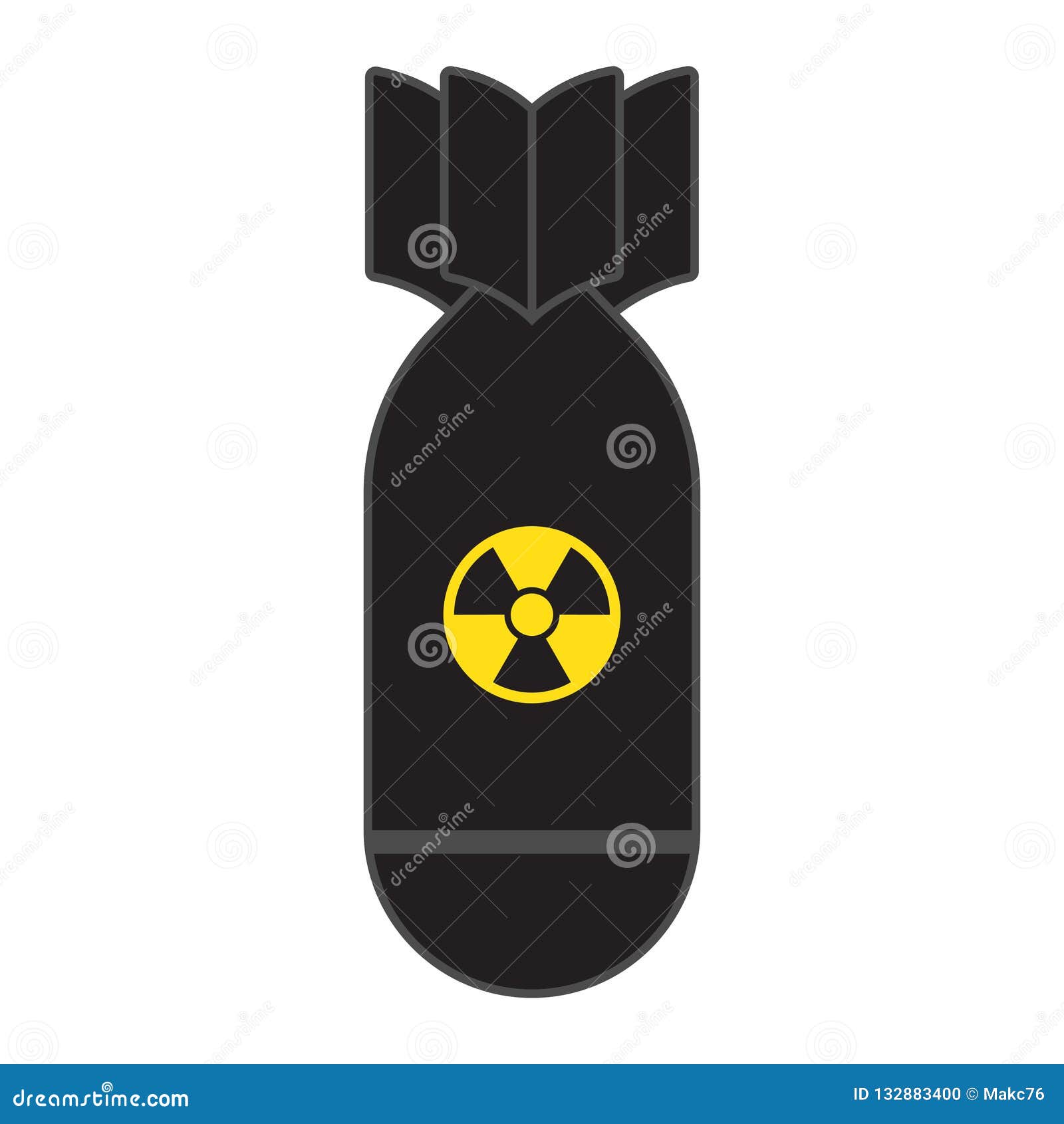 Rocket bomb flies down stock vector. Illustration of bomb - 132883400