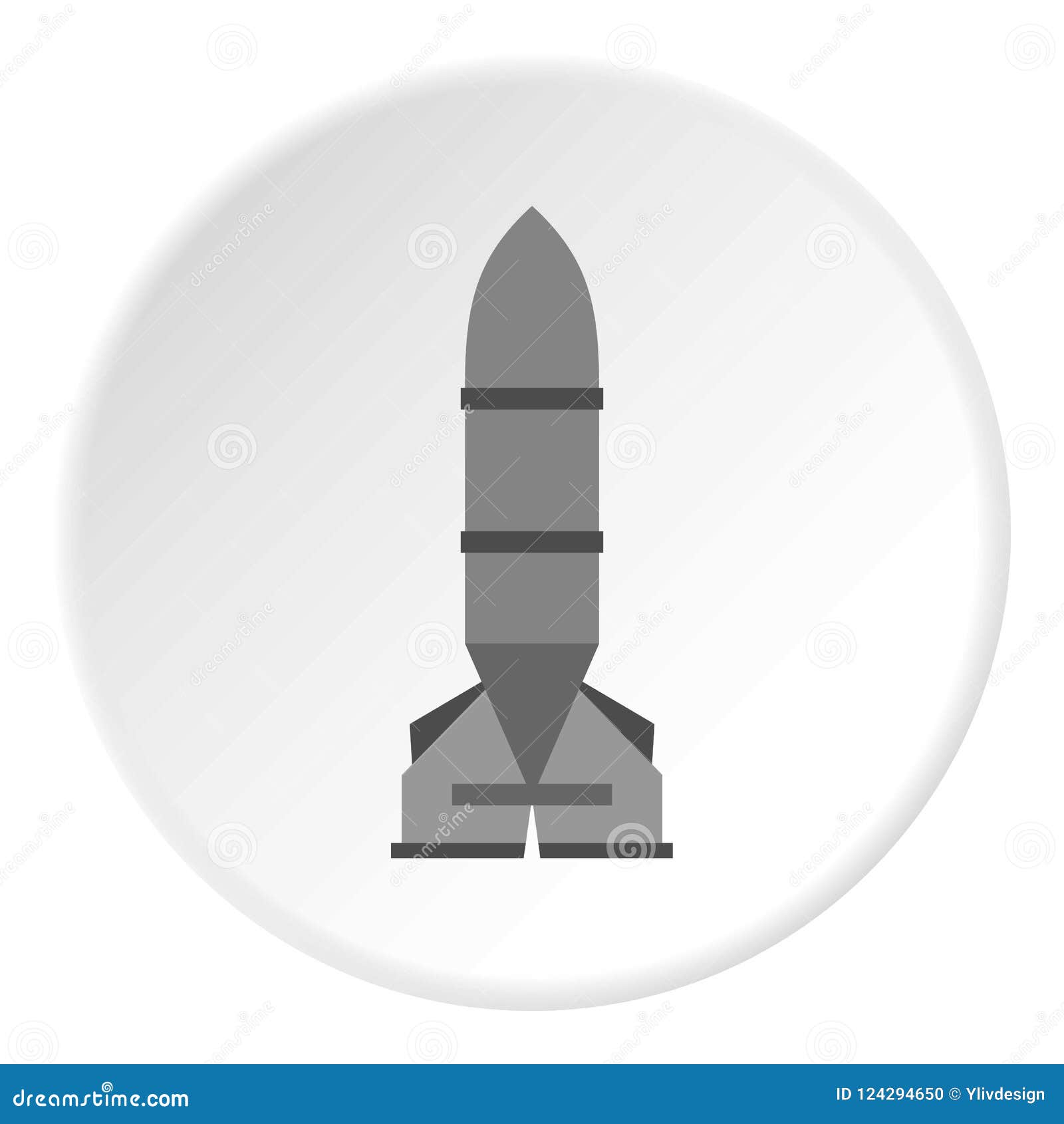 Rocket Bomb Icon, Flat Style Stock Illustration - Illustration of ...