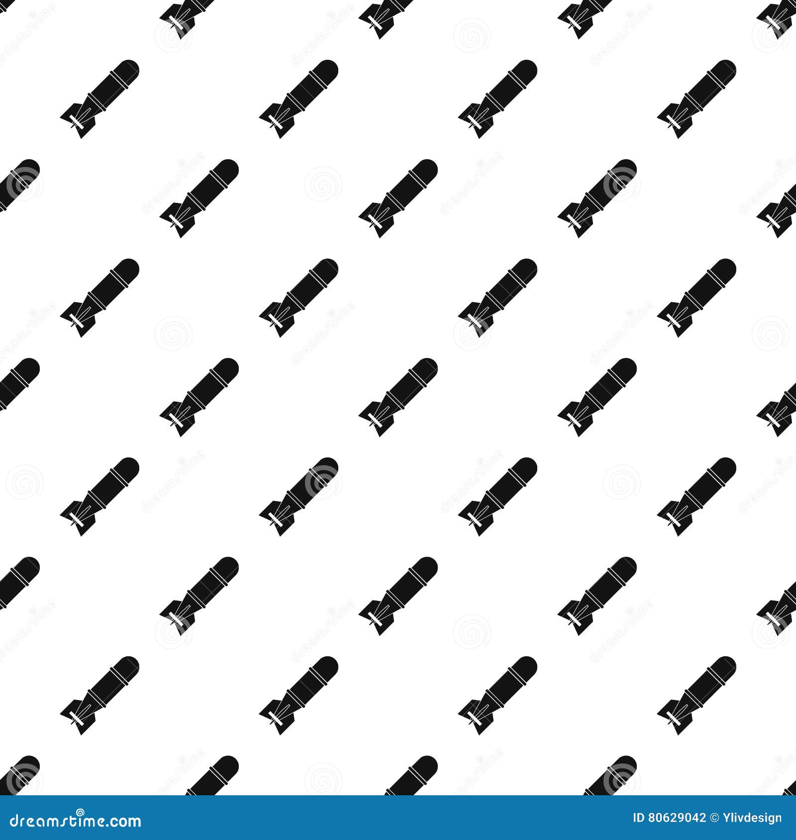 Rocket Bomb Pattern, Simple Style Stock Vector - Illustration of ...