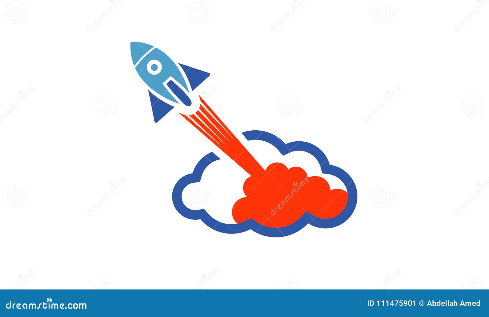 Rocket Booster Cloud Object Logo Vektor Illustrationer - Illustration av : 111475901