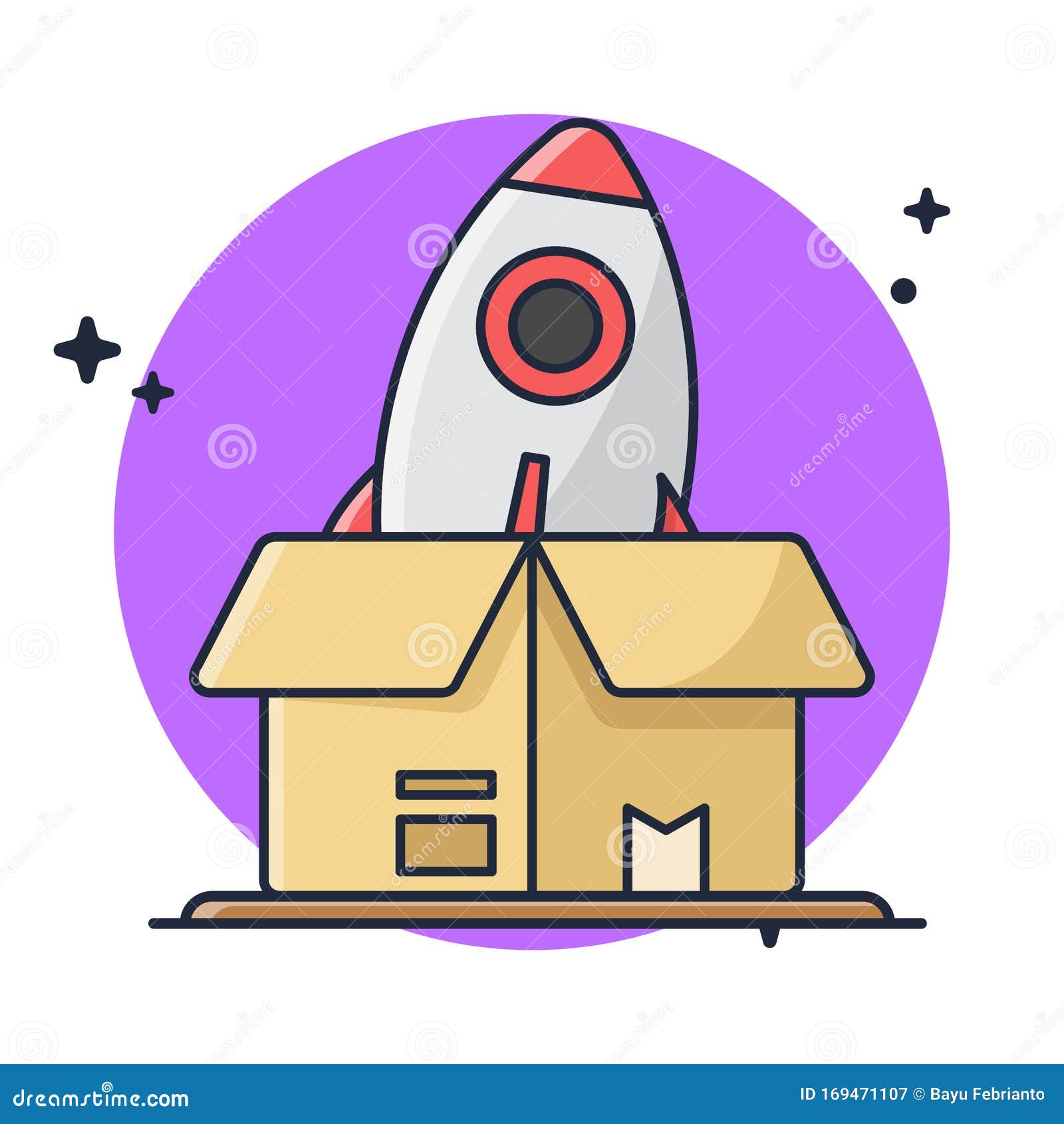 Rocket Box Cardboard Vector Illustration Illustration de Vecteur ...