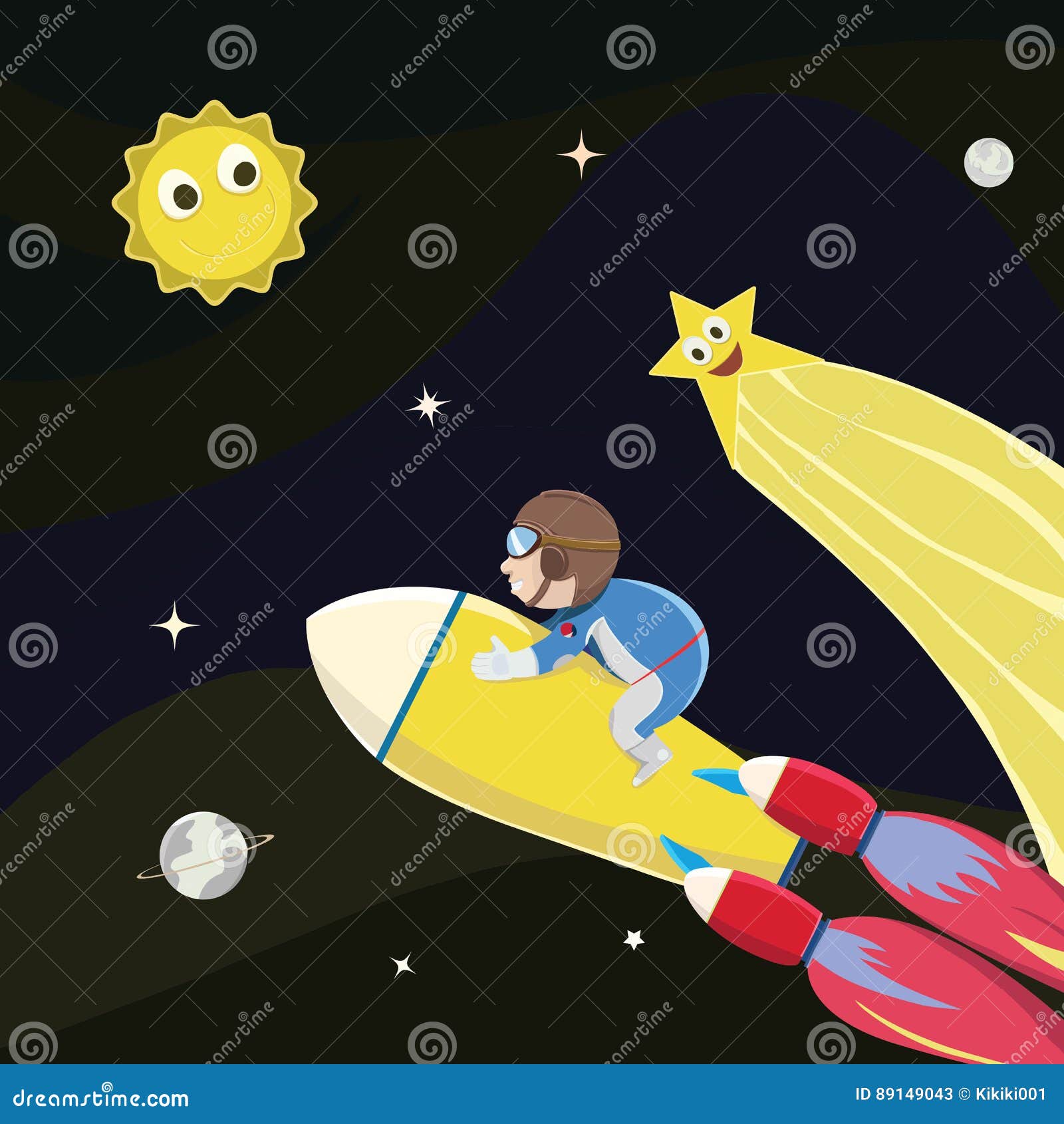 Rocket boy stock vector. Illustration of ilustration - 89149043