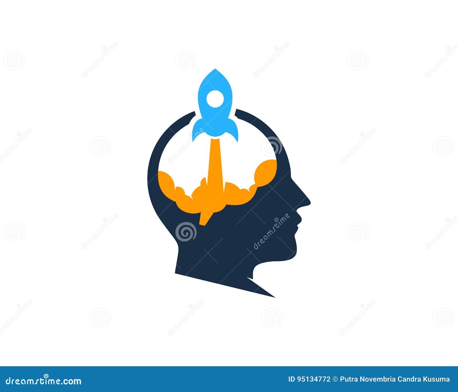 Rocket Brain Icon Logo Design Element Stock Vector - Illustration of ...