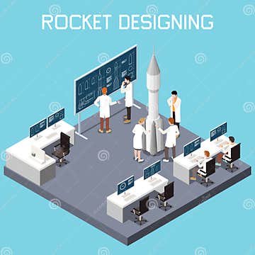 Rocket Building Isometric Concept Stock Illustration - Illustration of ...