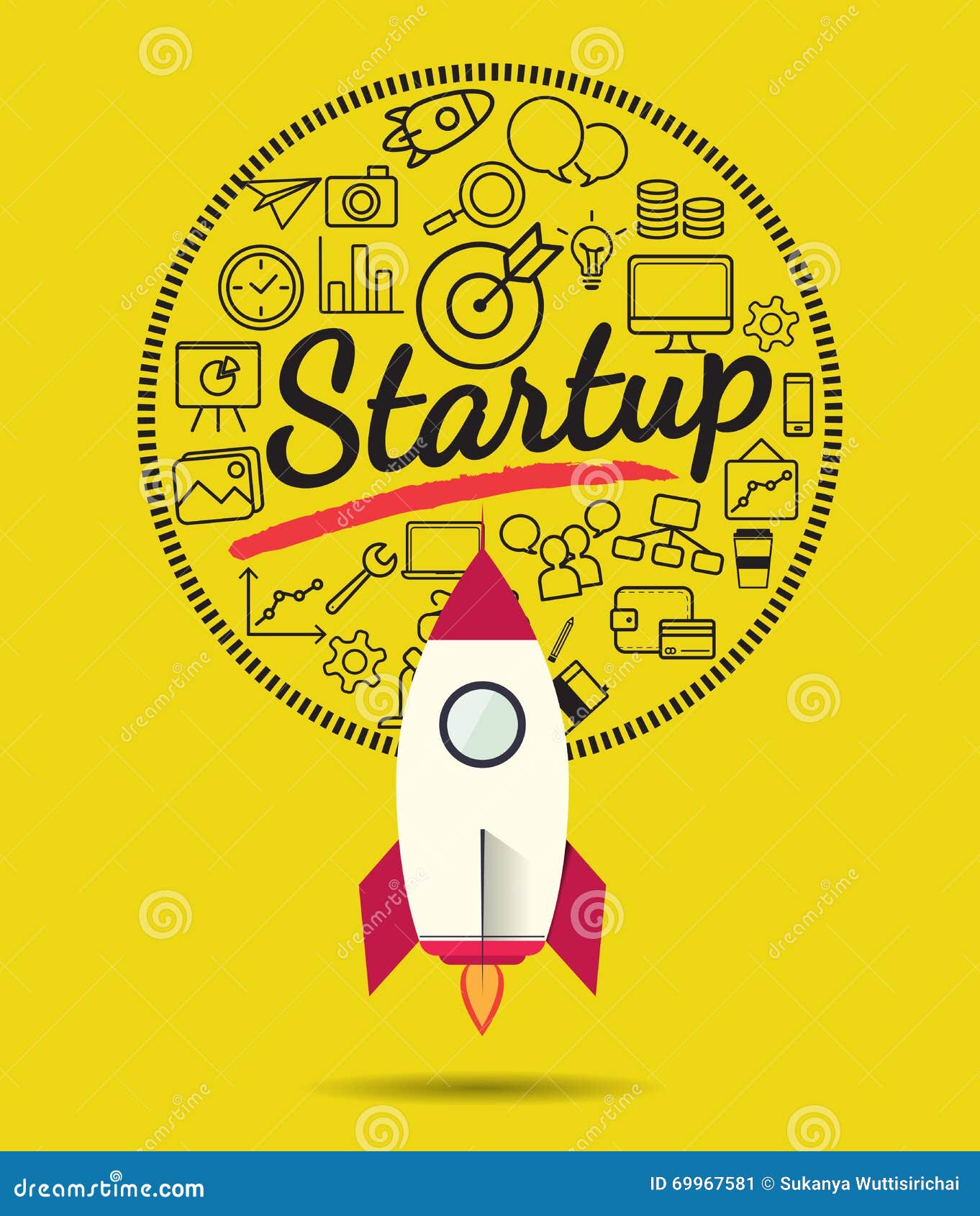 Rocket for Business Start Up Concept Stock Vector - Illustration of ...