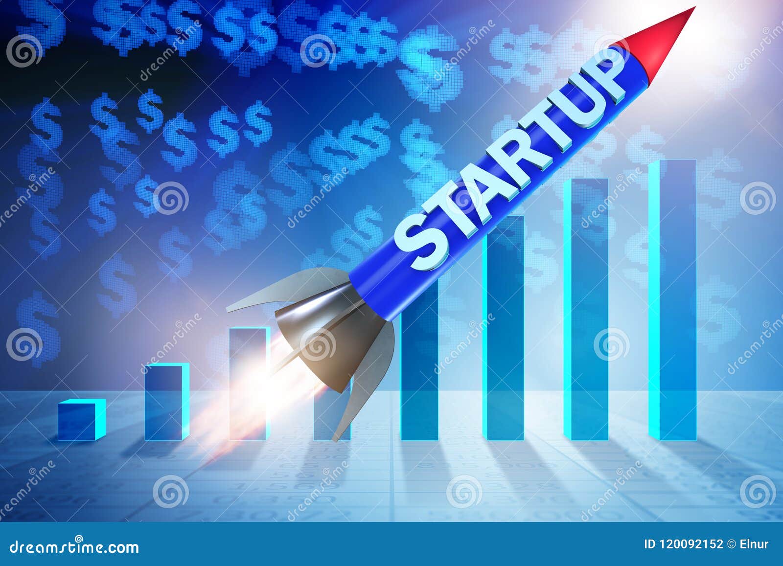 The Rocket in Business Start-up Concept - 3d Rendering Stock ...