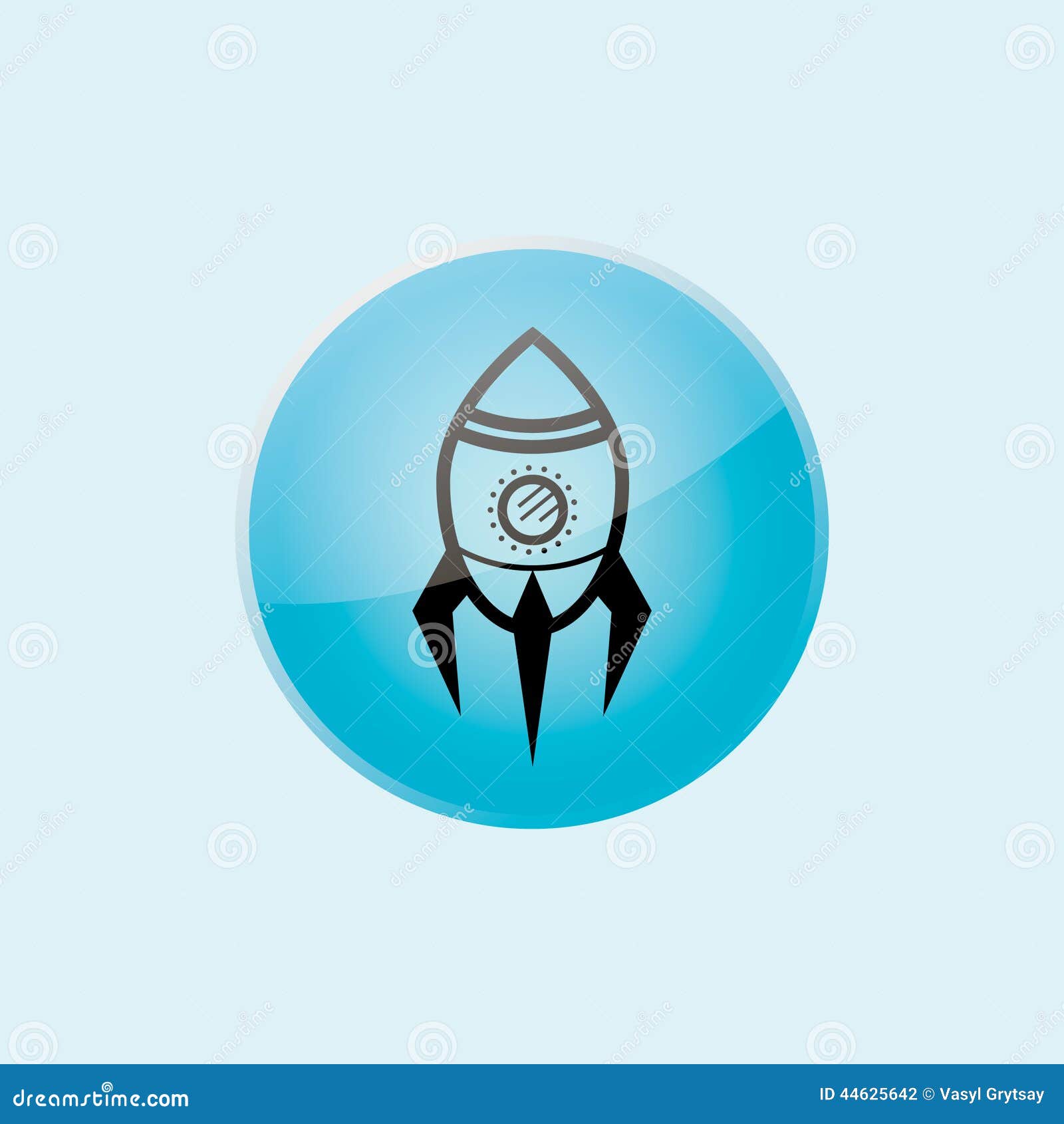 Rocket button. stock illustration. Illustration of emblem - 44625642