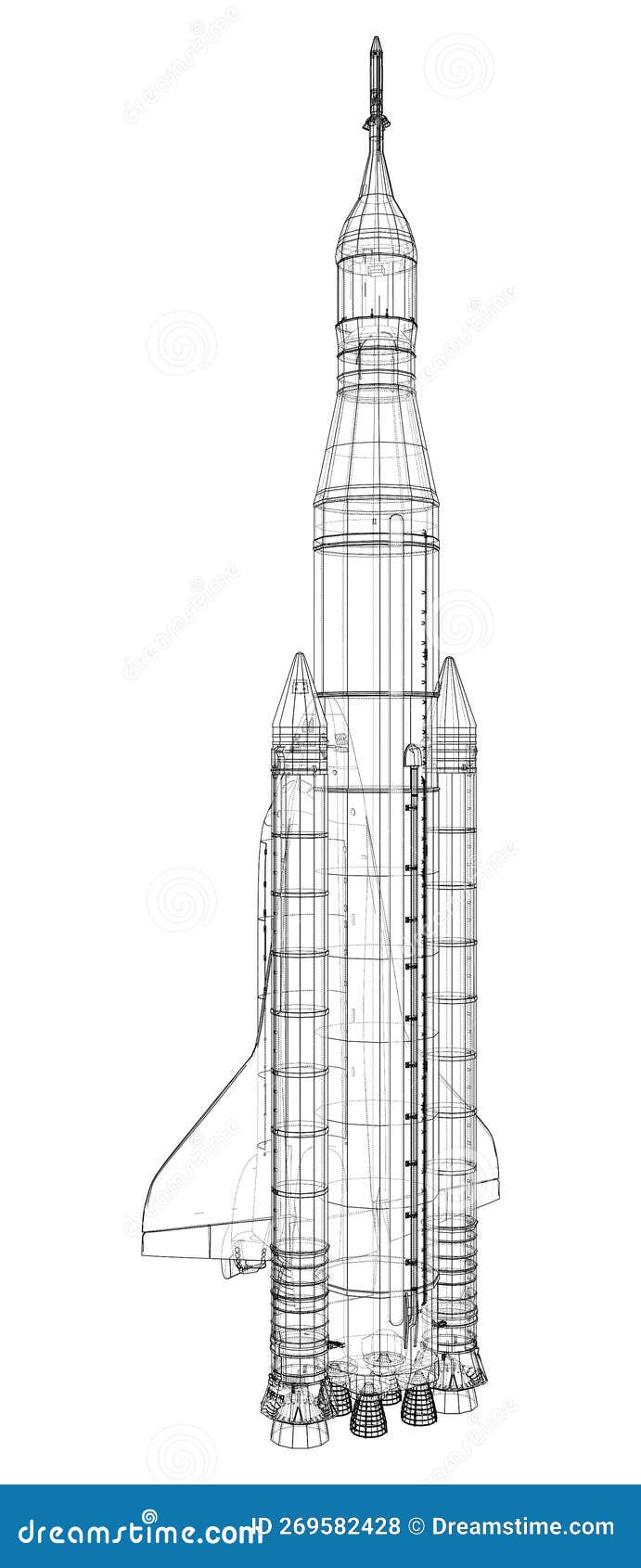 Rocket Carrying Space Shuttle Stock Illustration - Illustration of ...