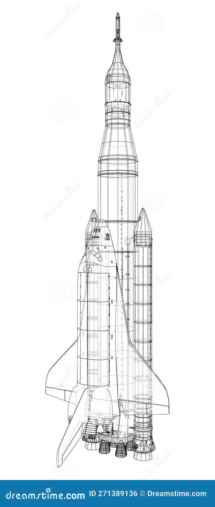 Rocket Carrying Space Shuttle Stock Illustration - Illustration of ...