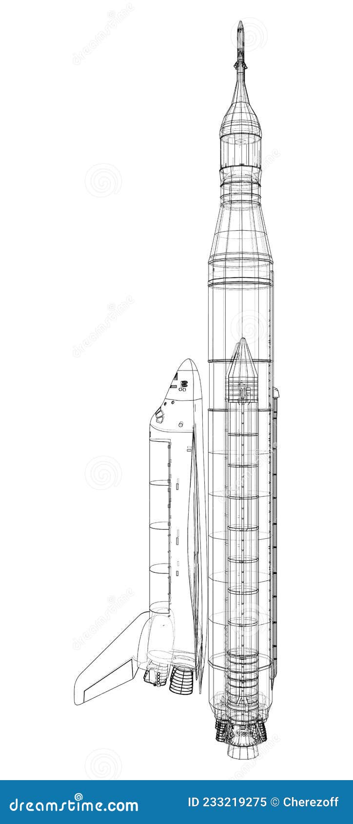 Rocket Carrying Space Shuttle Editorial Image - Illustration of ride ...