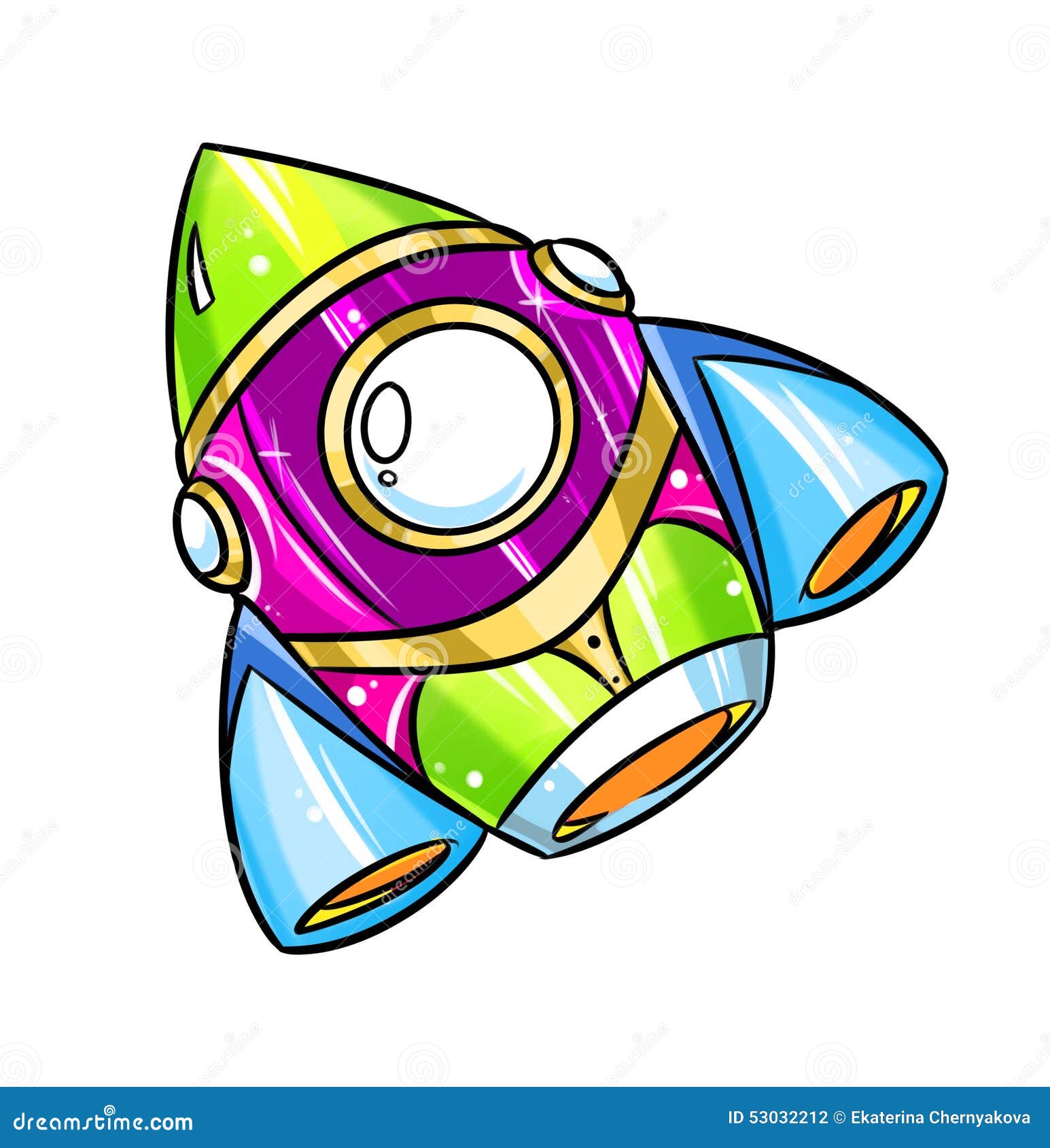 Rocket Cartoon Illustration Stock Illustrationer - Illustration av ...