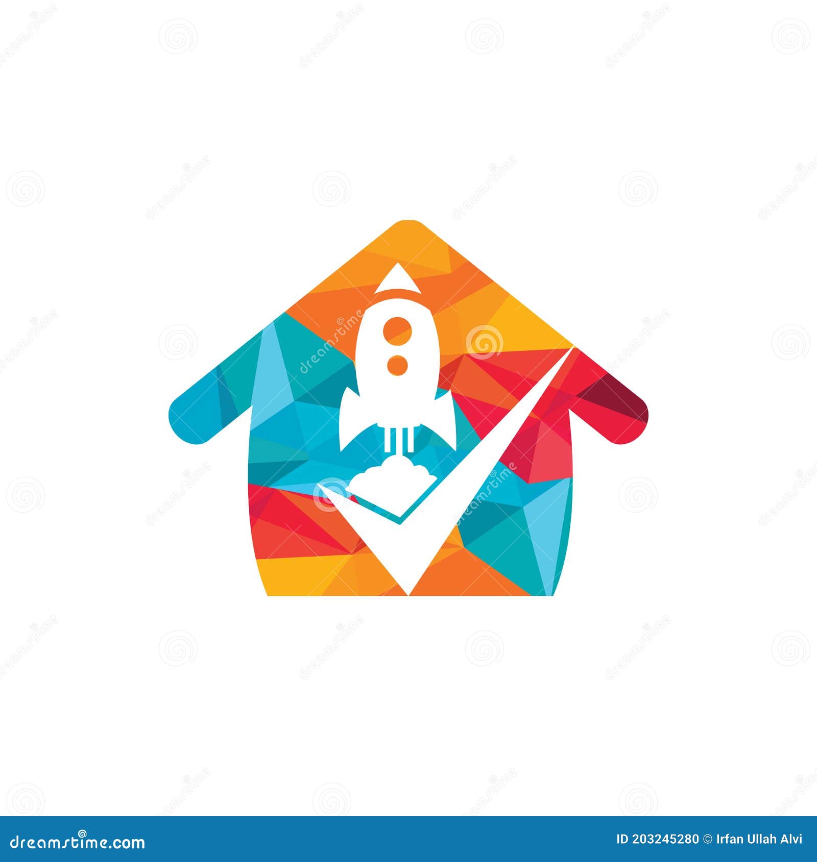 Rocket with Check Logo Design Template. Stock Vector - Illustration of ...