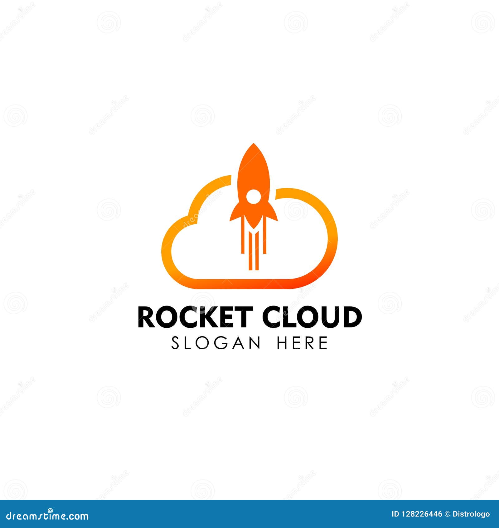 Rocket Cloud Logo Design Template. Cloud Tech Logo Design Template ...