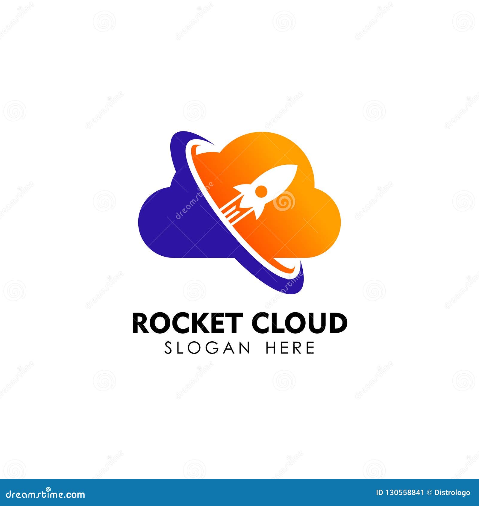 Rocket Cloud Logo Design Template. Cloud Tech Logo Design Template ...