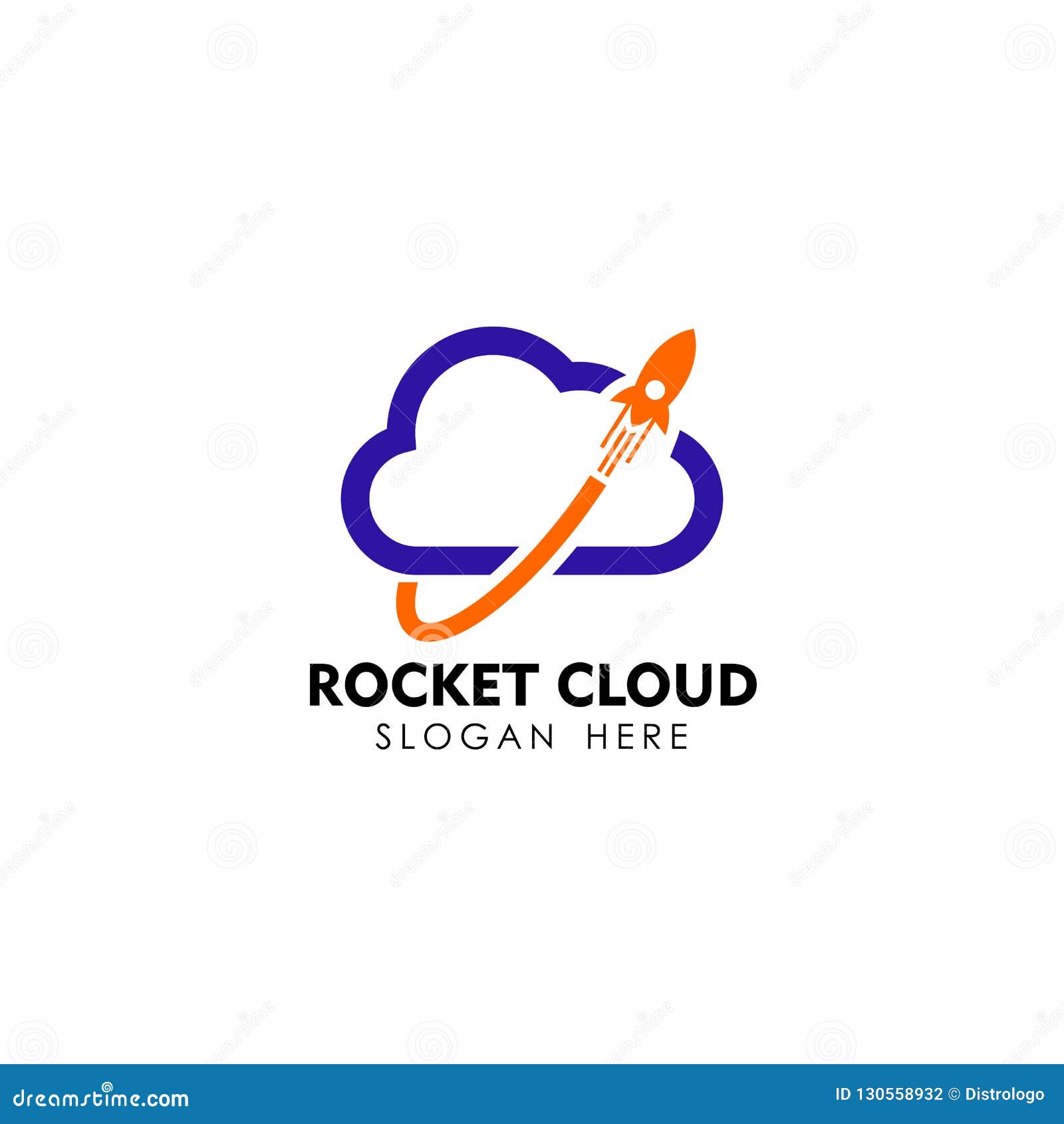 Rocket Cloud Logo Design Template. Cloud Tech Logo Design Template Stock Vector - Illustration ...