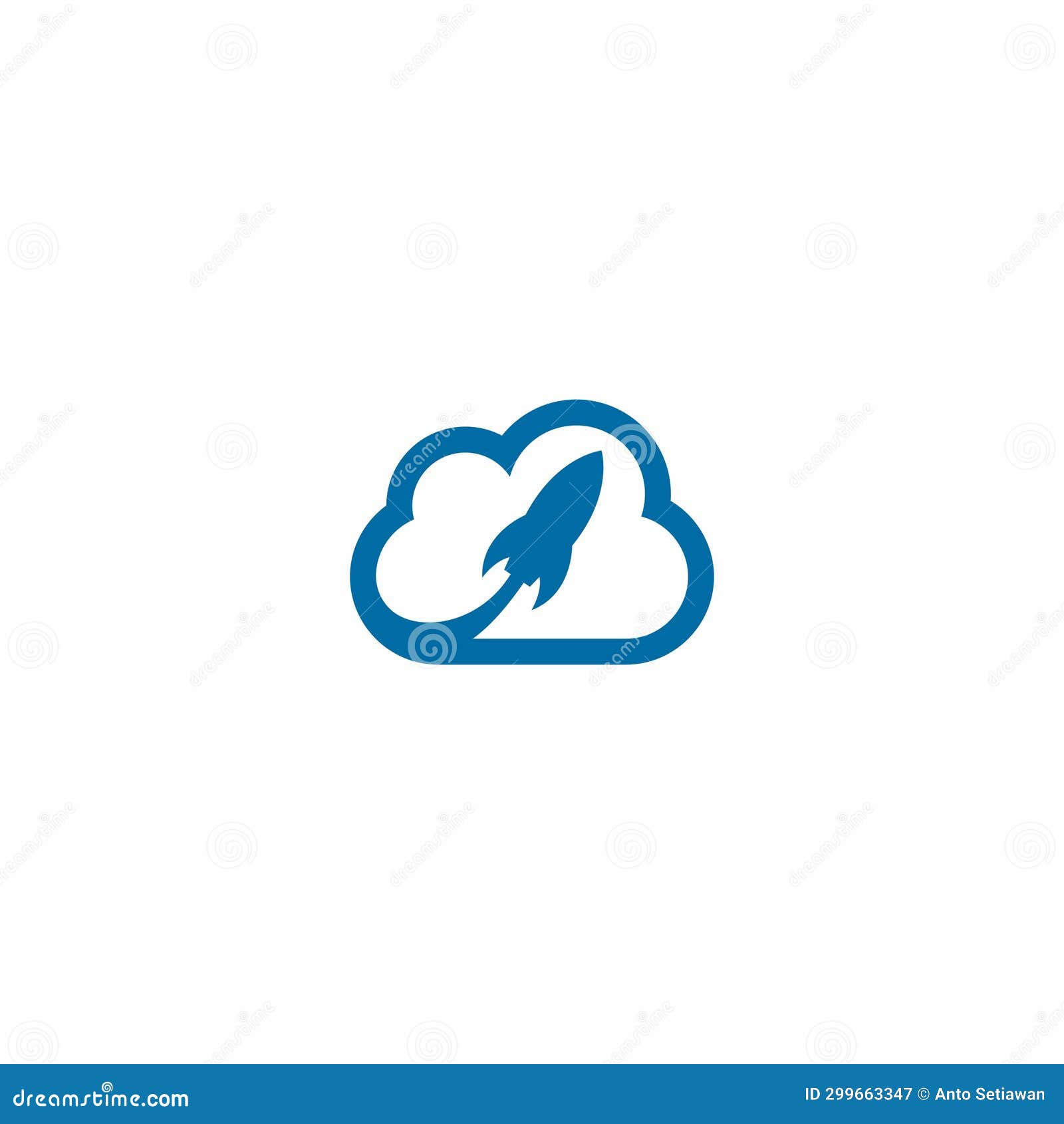 Rocket Cloud Logo. Rocket Backup Logo Stock Vector - Illustration of ...