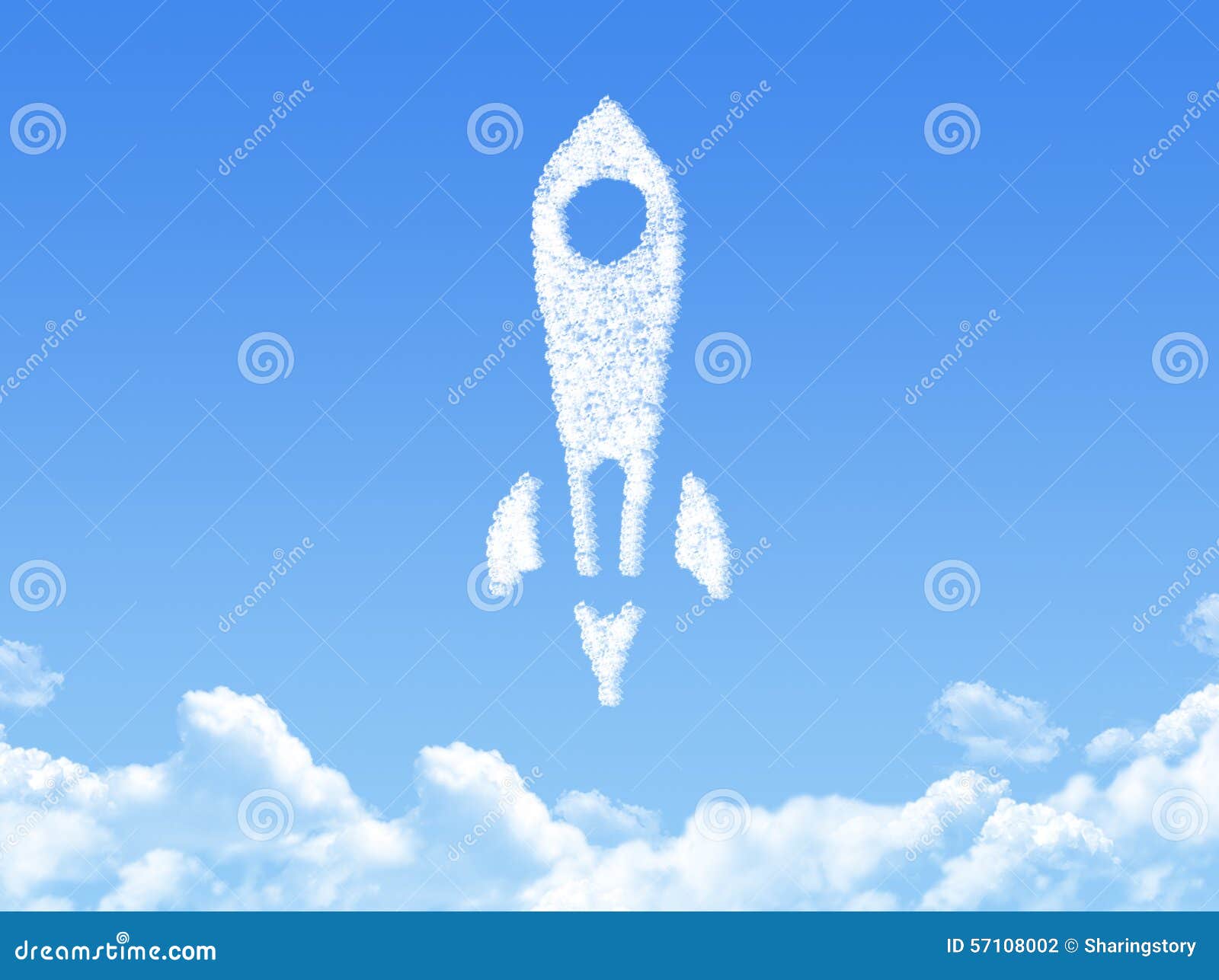 Rocket cloud shape stock illustration. Illustration of cool - 57108002