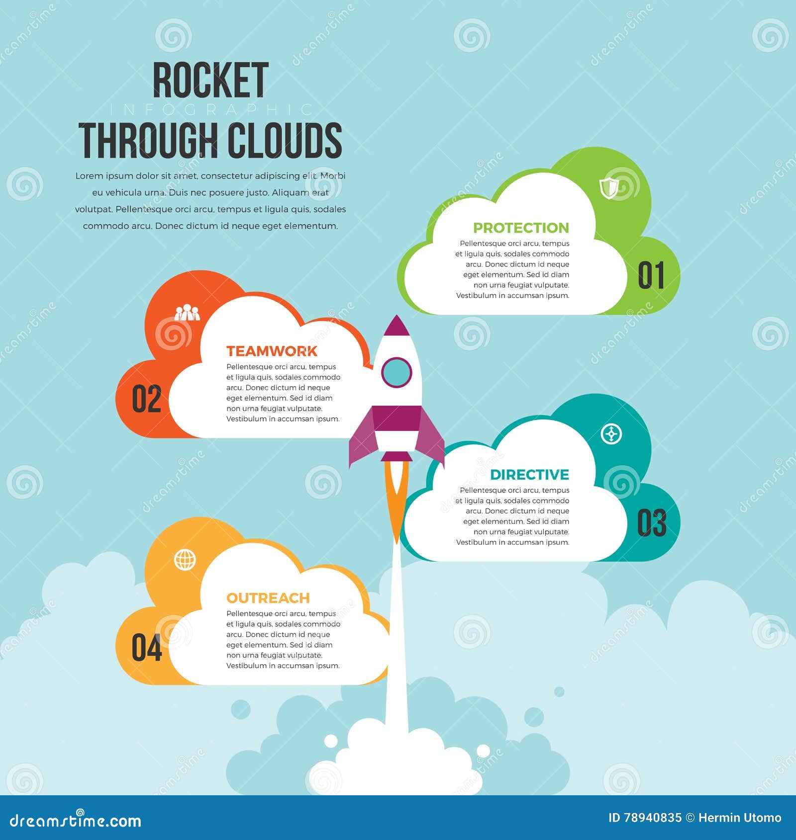Clouds Infographic Cartoon Vector | CartoonDealer.com #37493311