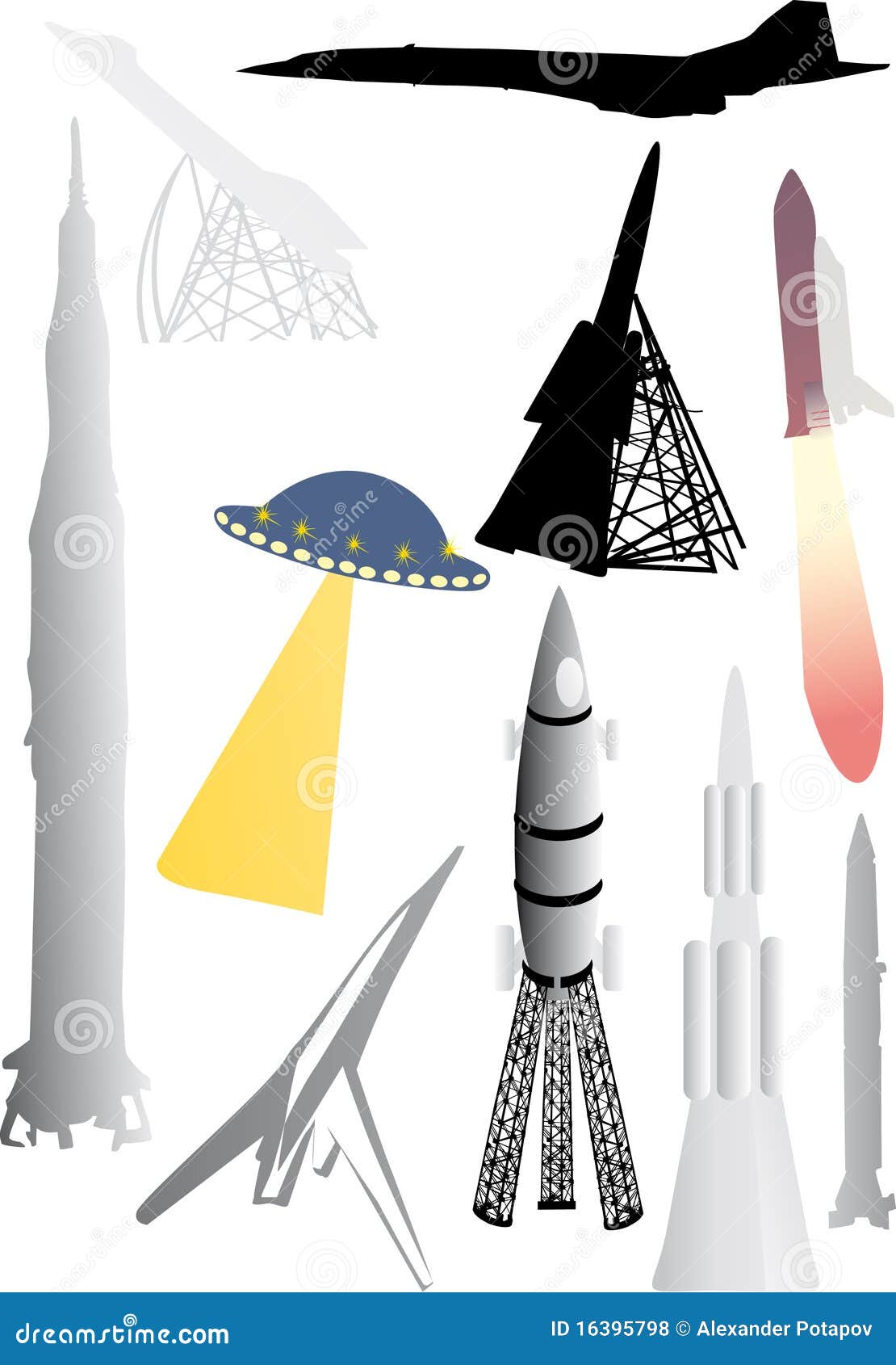 Rocket Collection Illustration Stock Vector - Illustration of flying ...
