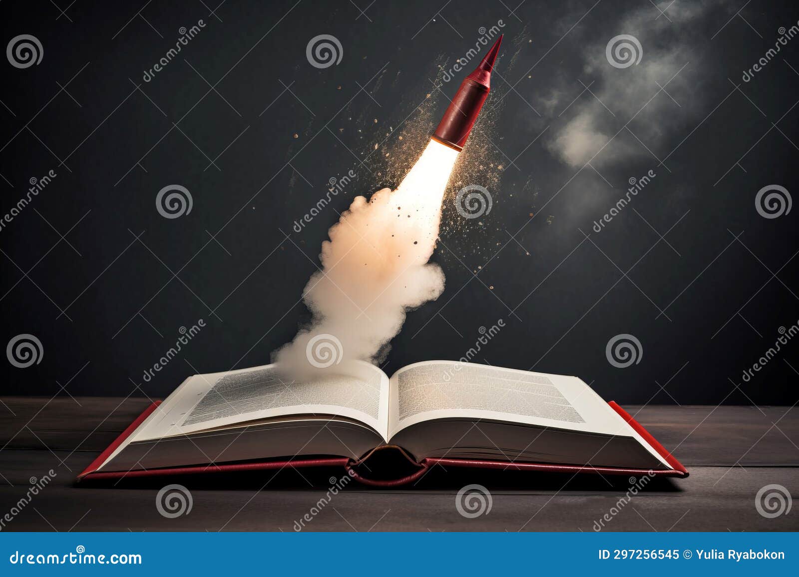 Rocket Coming Out of Open Book Creative Idea. Generate Ai Stock ...