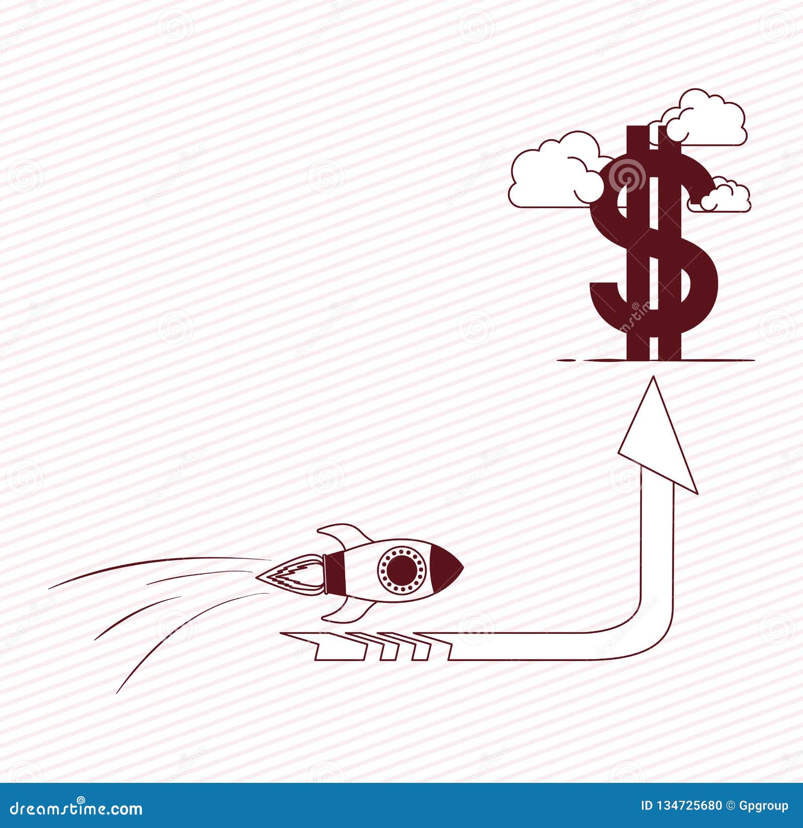 Rocket Commencent Par Le Symbole D'argent Illustration de Vecteur ...