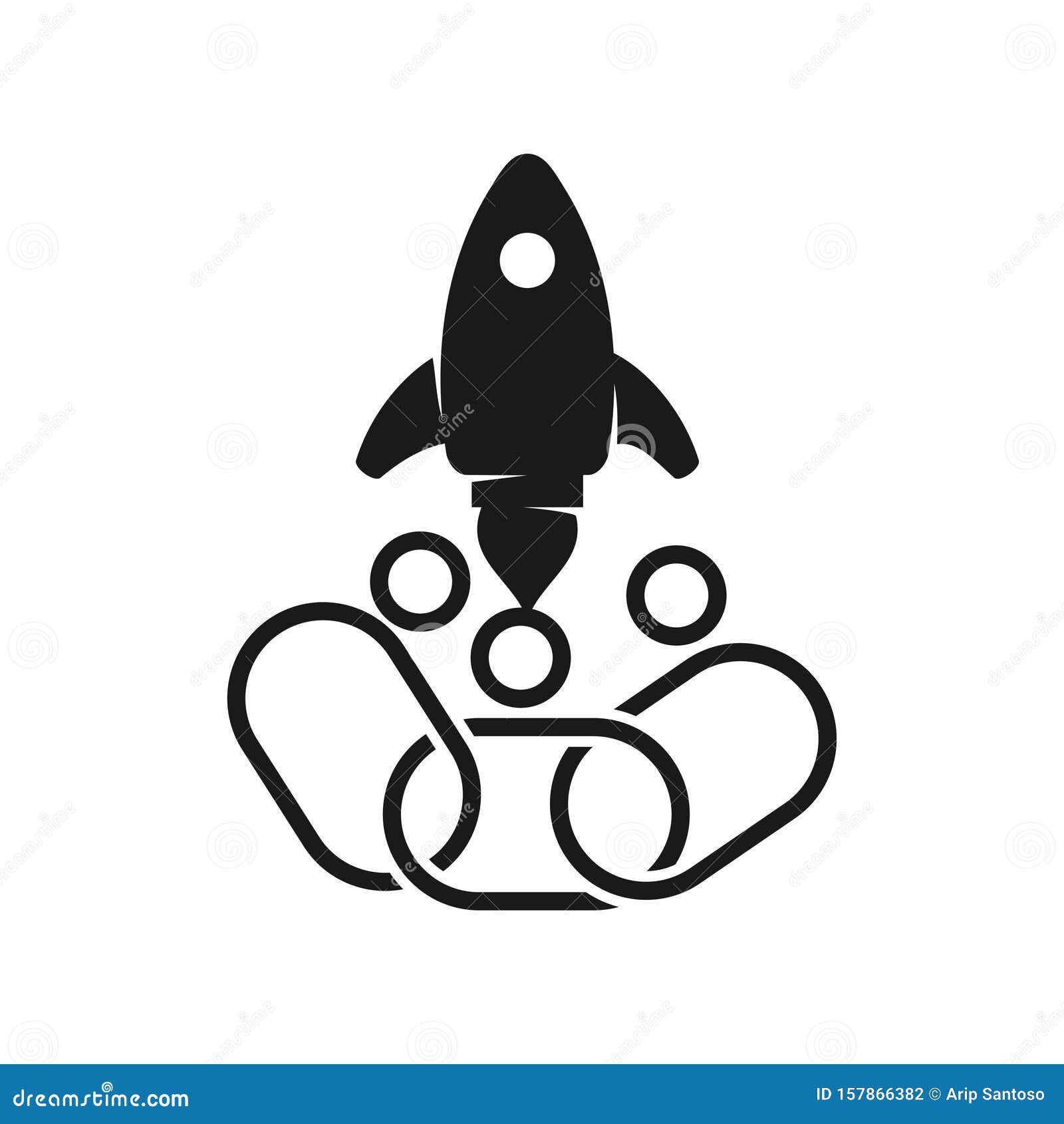 Rocket Commitment Teamwork Together Black Logo Stock Vector - Illustration of corporate ...