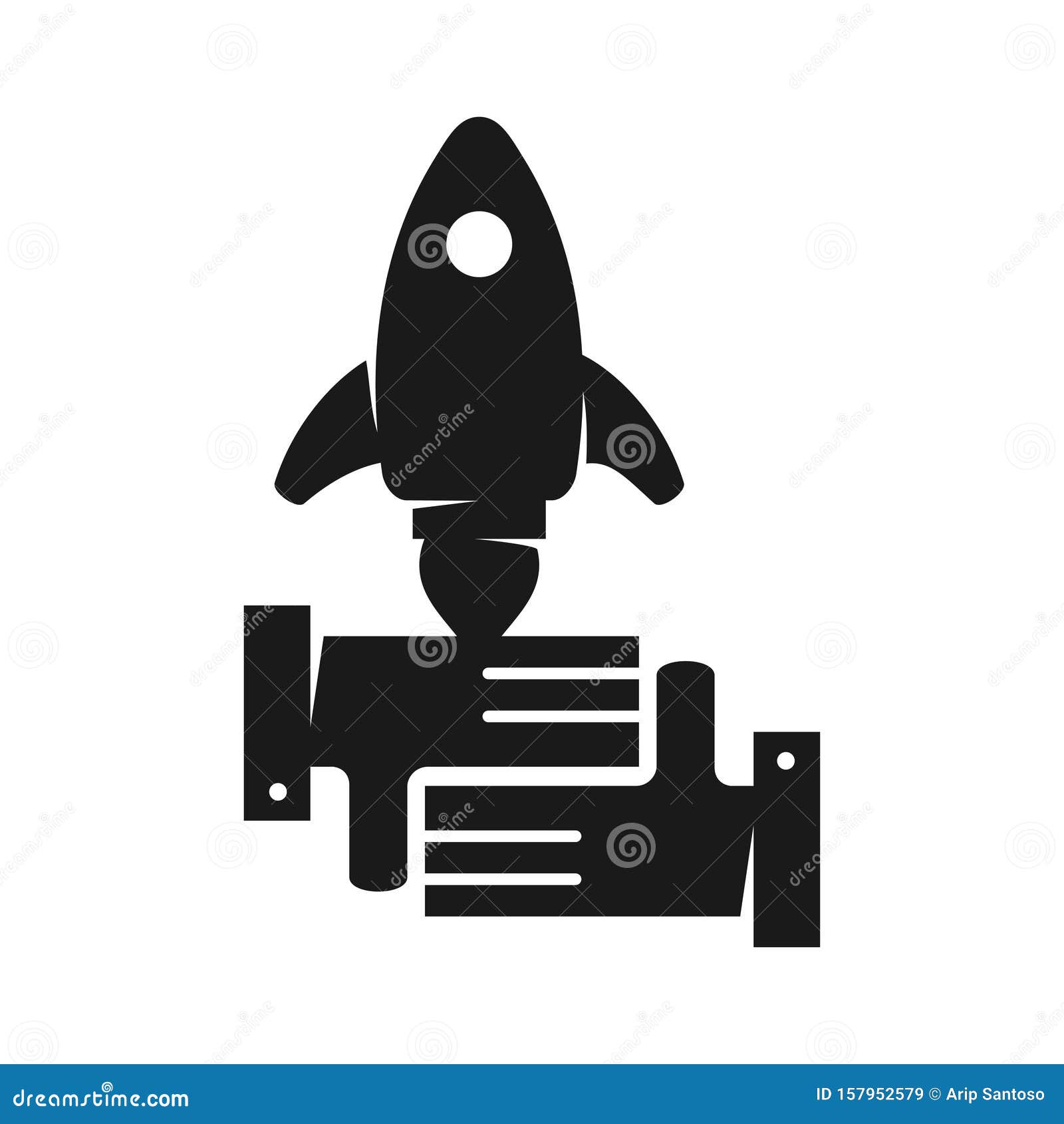 Rocket Commitment Teamwork Together Black Logo Stock Vector - Illustration of organization ...