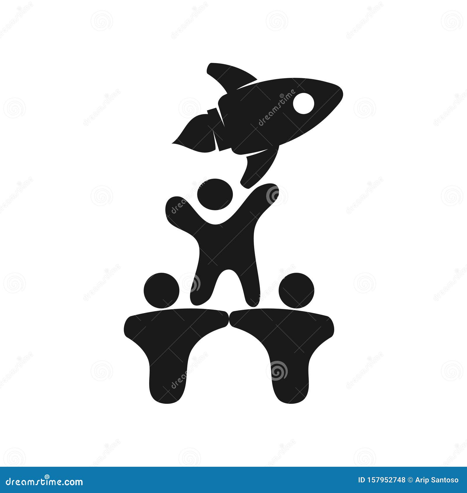 Rocket Commitment Teamwork Together Black Logo Stock Vector - Illustration of graphic, solution ...