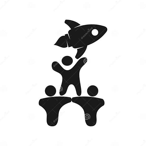 Rocket Commitment Teamwork Together Black Logo Stock Vector - Illustration of graphic, solution ...
