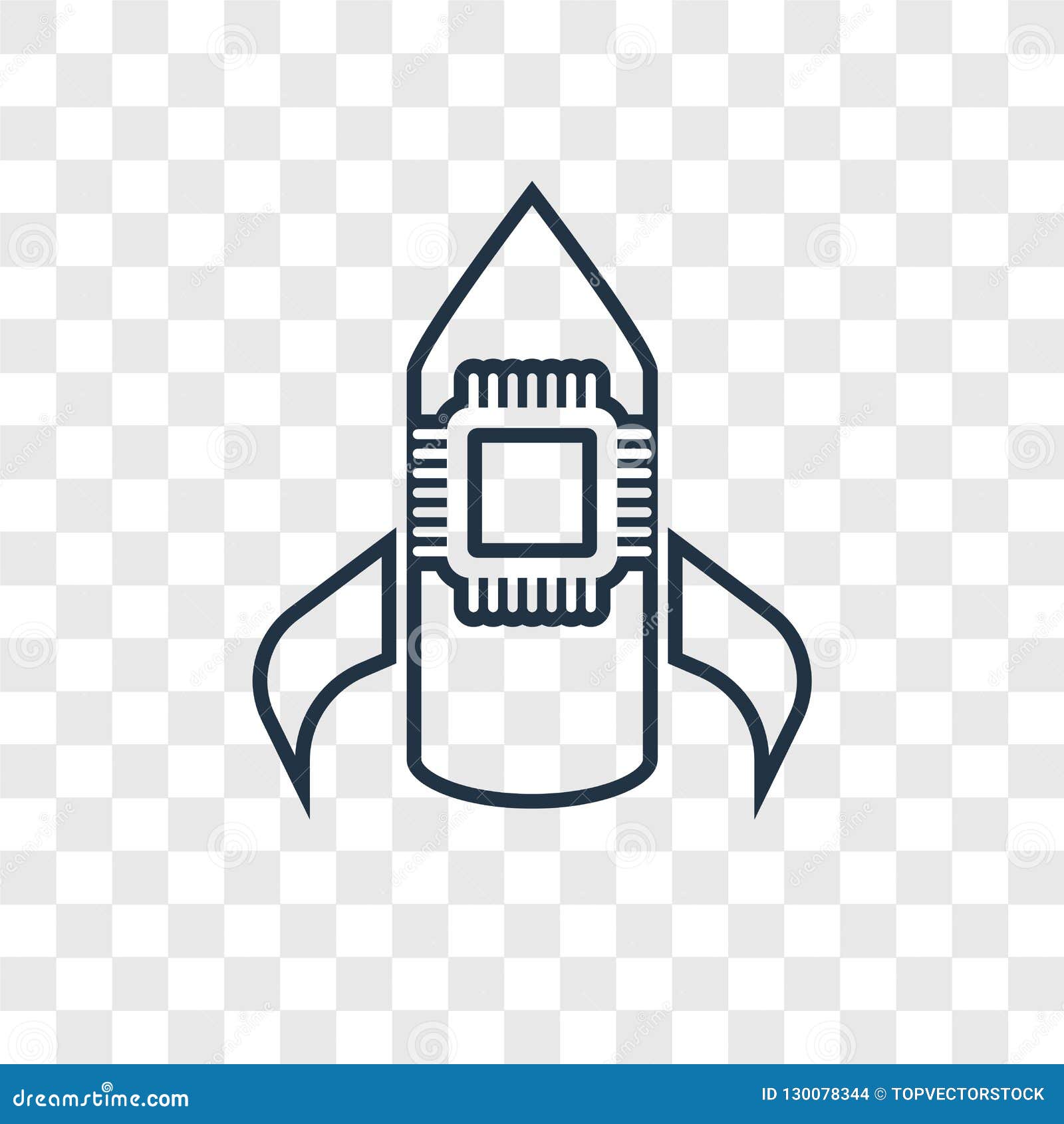 Rocket Concept Vector Linear Icon Isolated on Transparent Background ...
