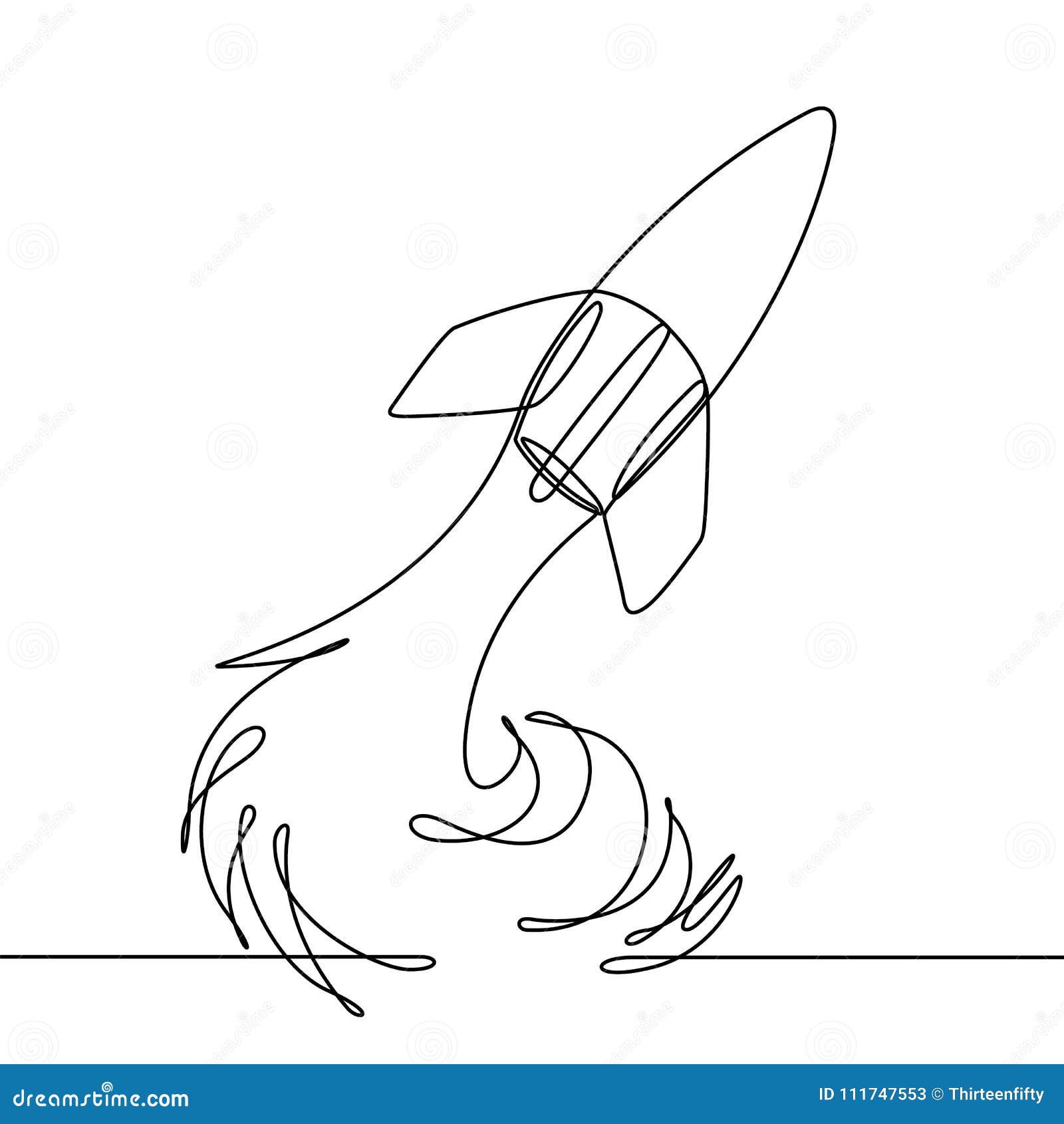 Rocket Continuous Line Vector Stock Vector - Illustration of minimal ...
