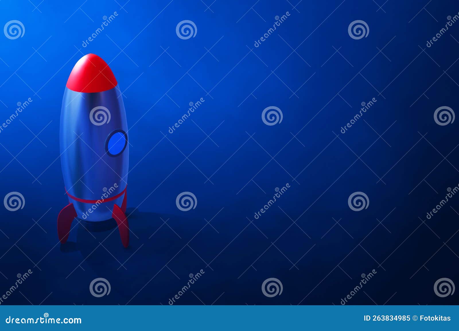 Rocket 3d Illustration on Blue Backgrounds Stock Illustration ...