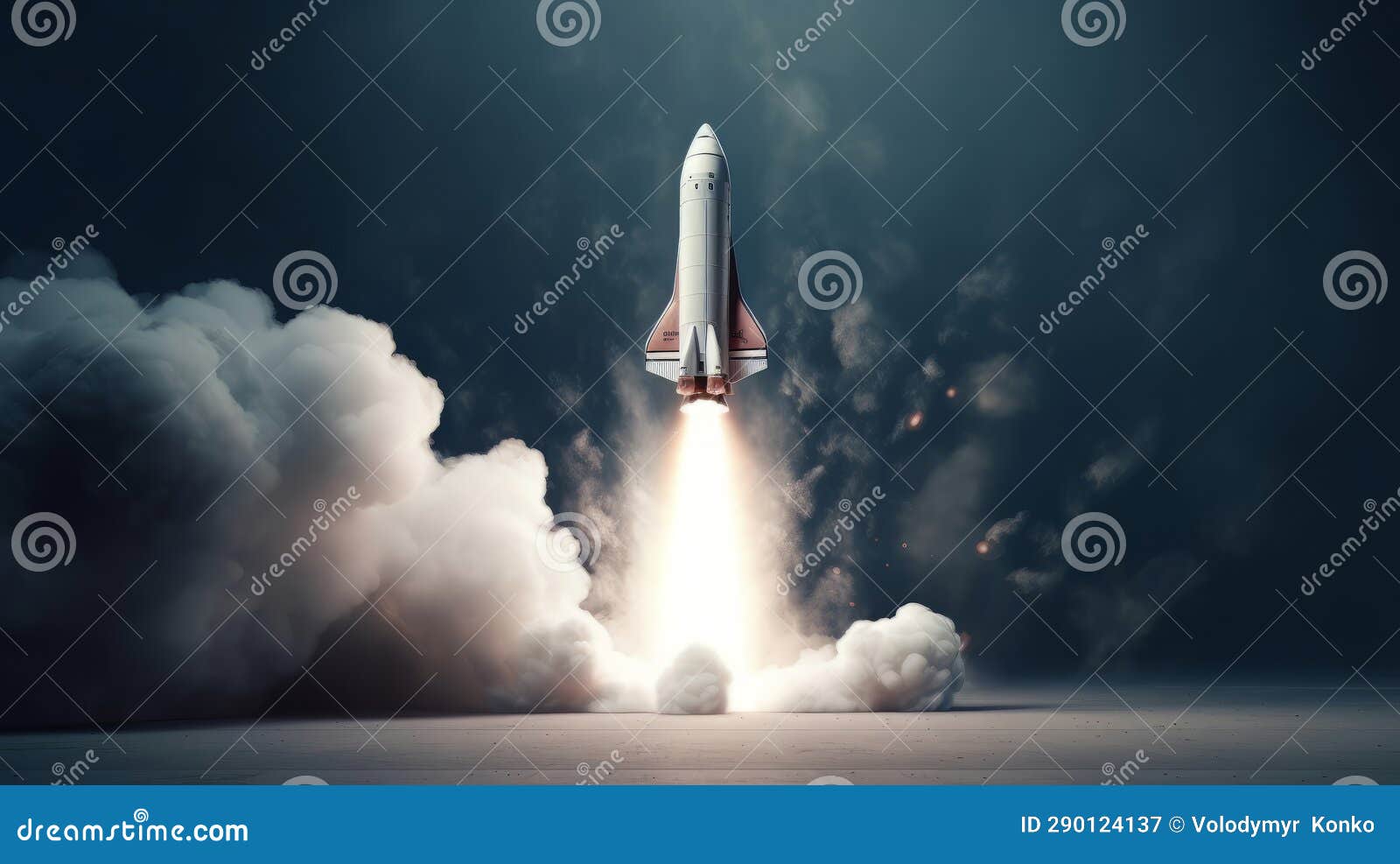Rocket in the Dark Night. Generative Ai Stock Image - Image of science ...
