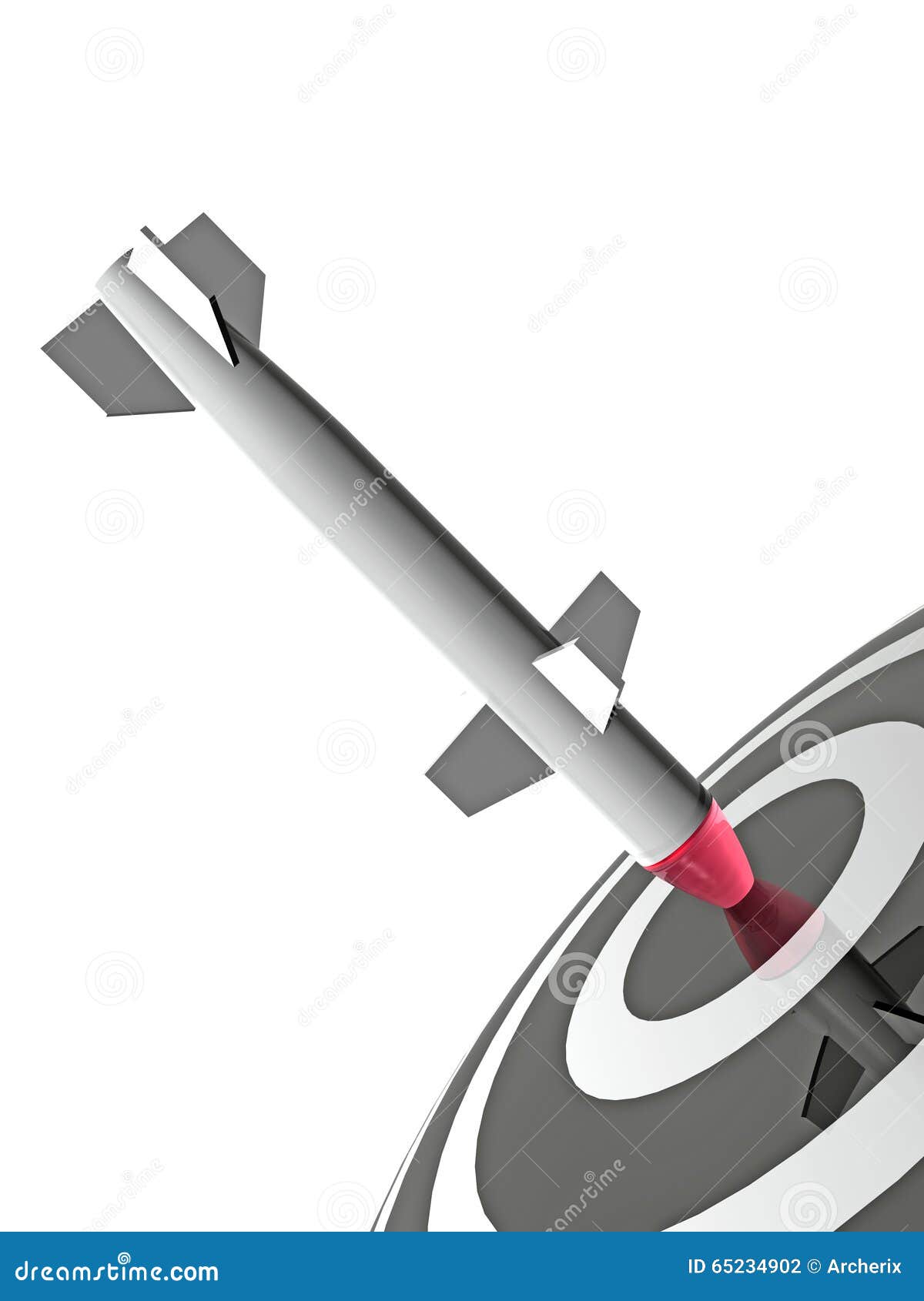 Rocket on the darts target stock illustration. Illustration of sign ...
