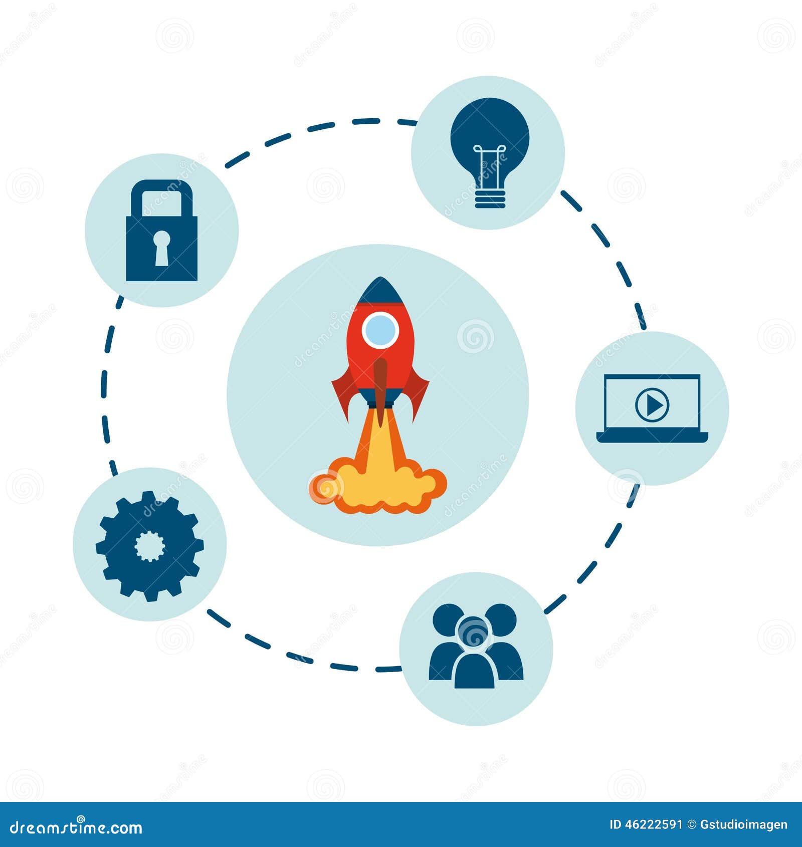 Rocket design stock vector. Illustration of gears, concept - 46222591