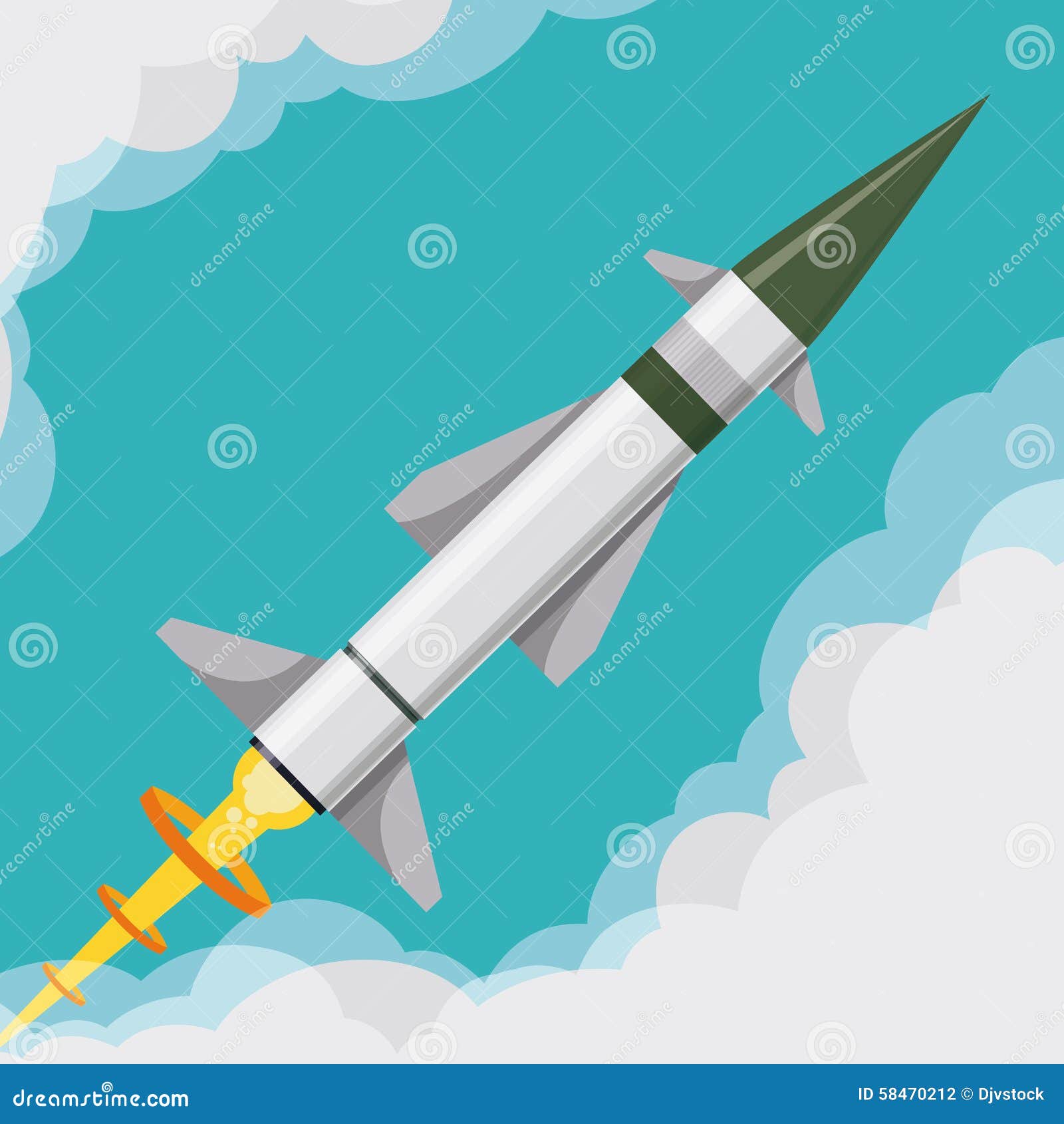 Rocket digital design. stock vector. Illustration of graphic - 58470212