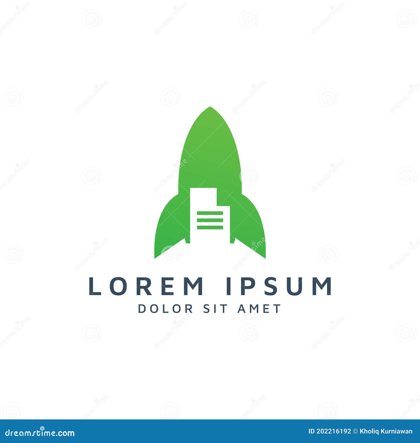 Rocket and Document Negative Space Logo Design Stock Vector ...
